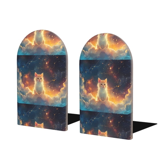 Pofeuu Starry Sky Constellation Cat Print Large Bookend Hold Heavy ...