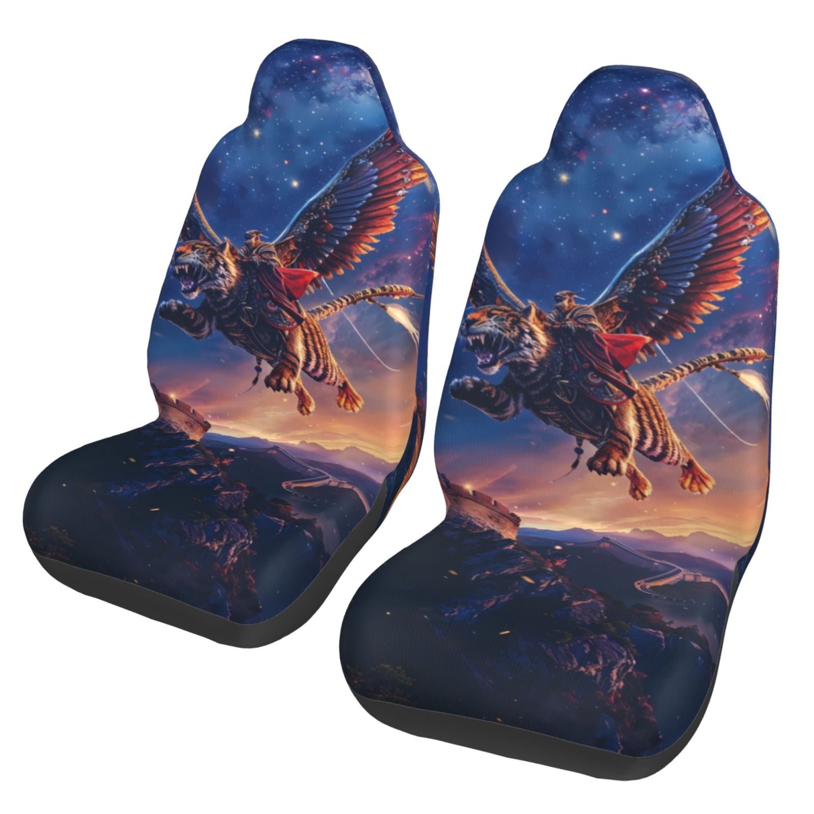 Pofeuu Starry Sky Flying Tiger Print Automotive Car Seat Covers Flat ...