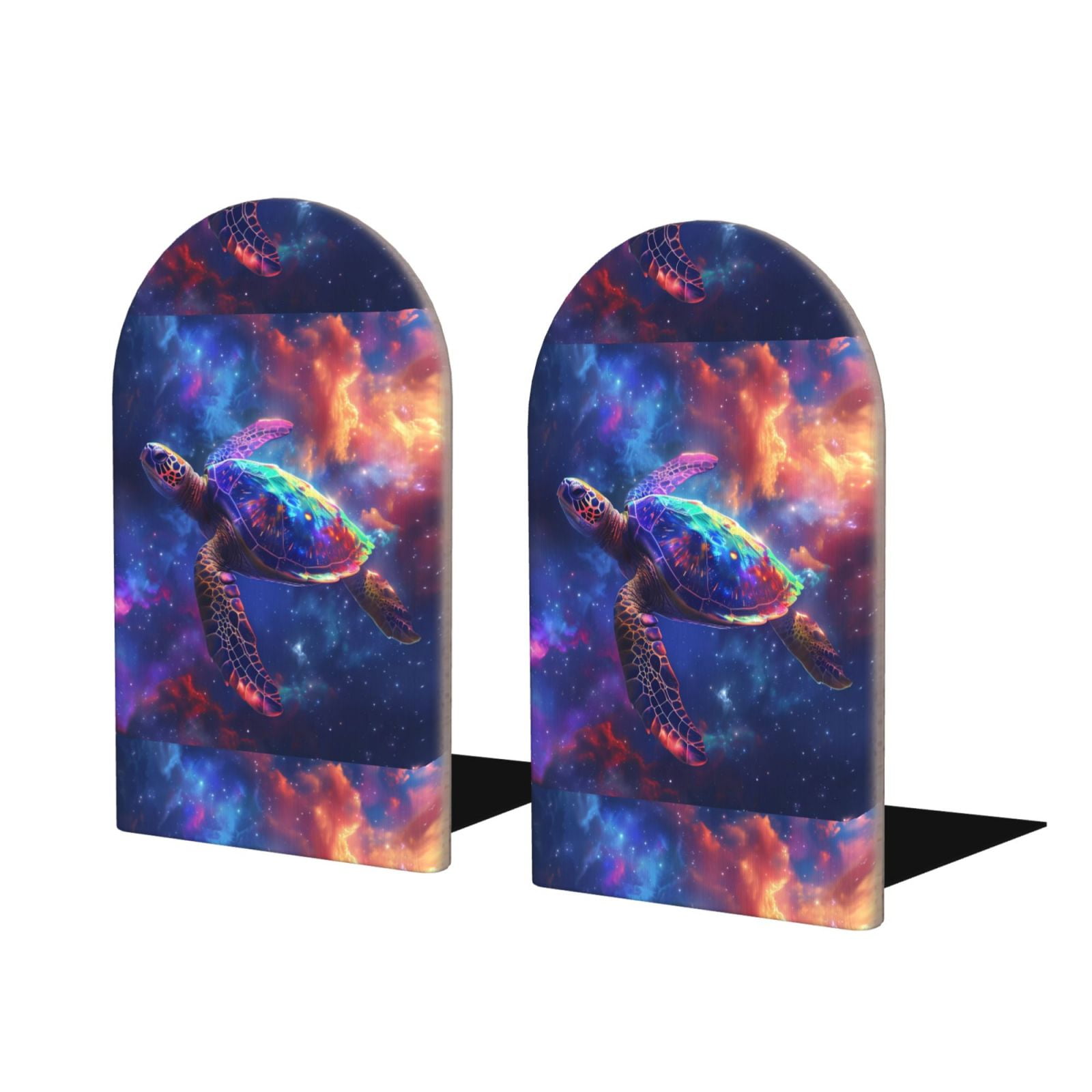 Pofeuu Starry Sky Turtle Print Large Bookend Hold Heavy Books- Wood ...