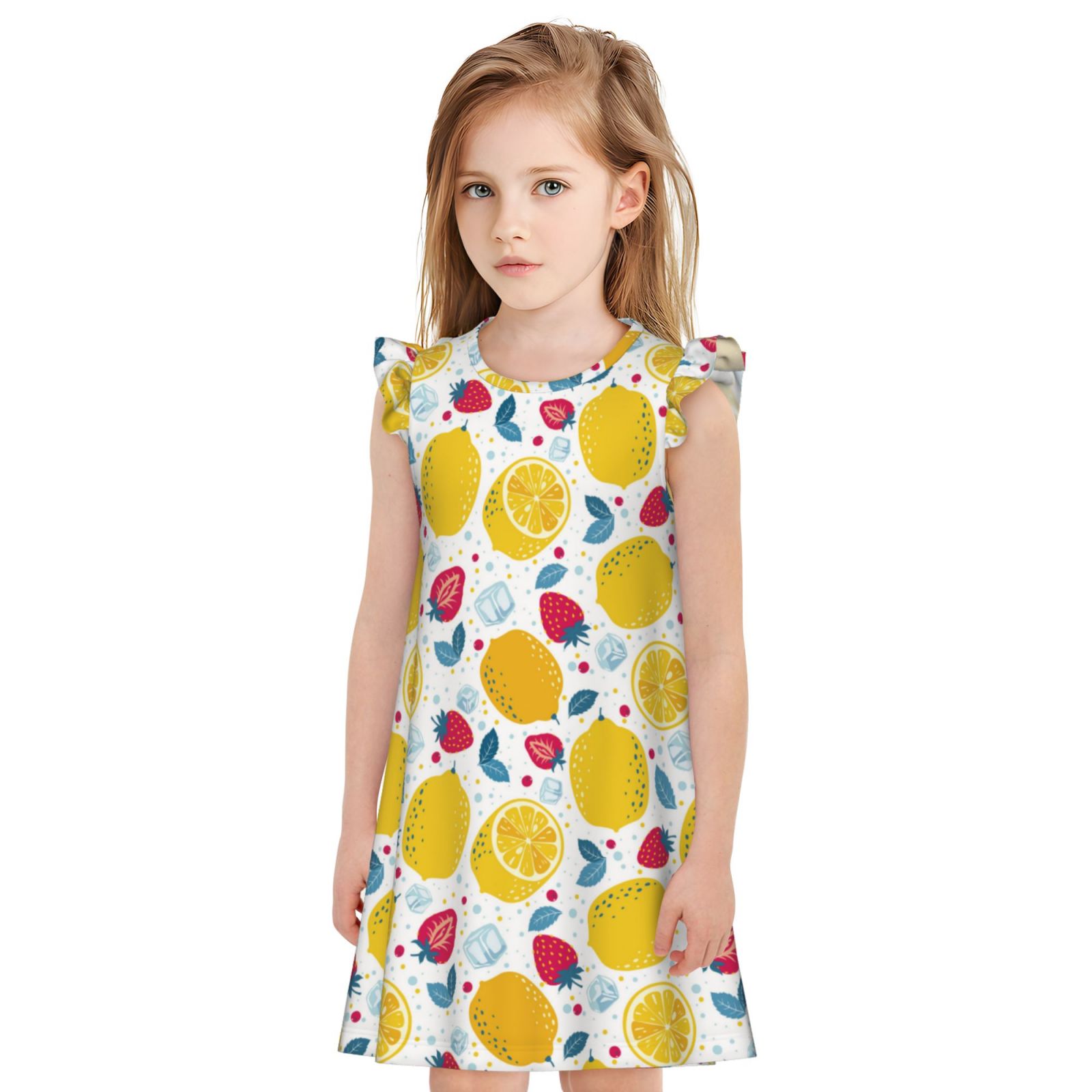 Pofeuu Strawberry Lemon Print Girls Nightgowns, Nightgown Princess ...