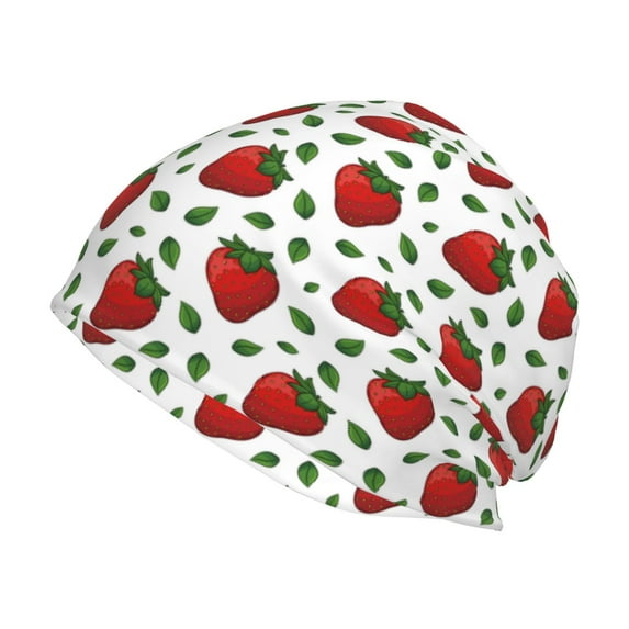 Pofeuu Strawberry Print Beanie Hat for Men and Women Winter Warm Hats ...