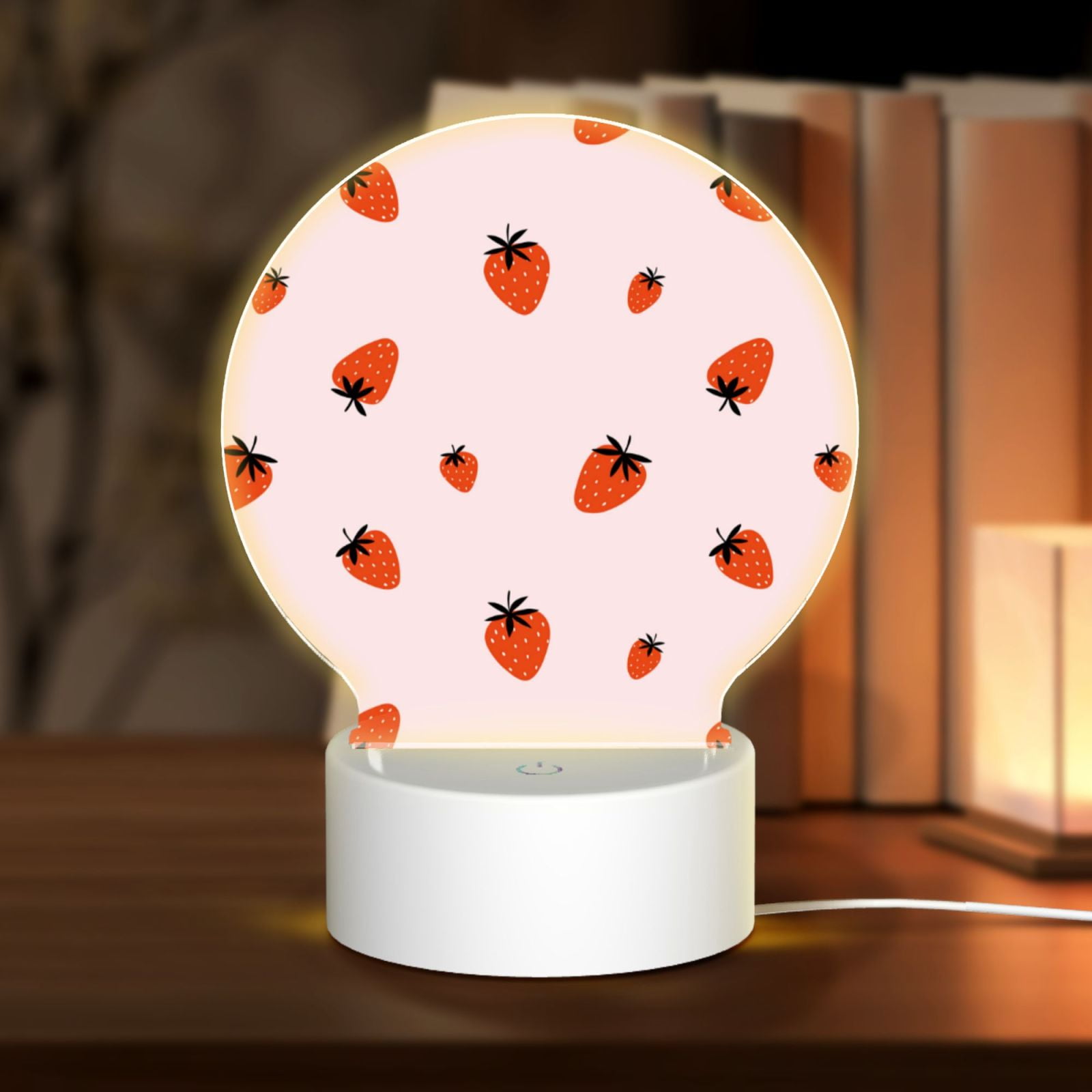 Pofeuu Strawberry Print LED Christmas Night Light Lamp Base Gift DIY 3D ...