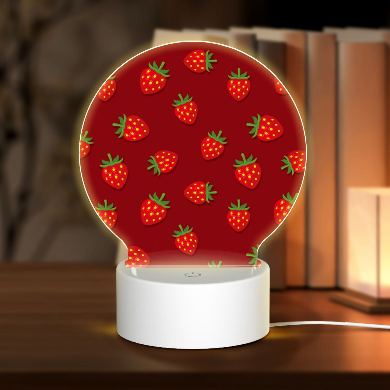 Pofeuu Strawberry Print LED Christmas Night Light Lamp Base Gift DIY 3D ...