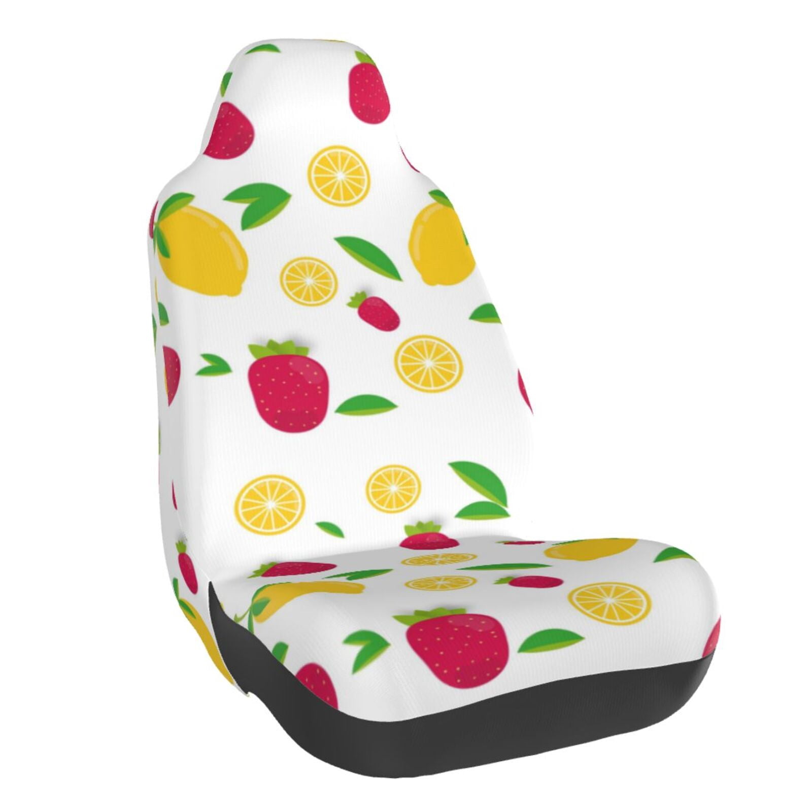 Pofeuu Strawberry and Lemon Print Automotive Car Seat Covers Flat Cloth ...