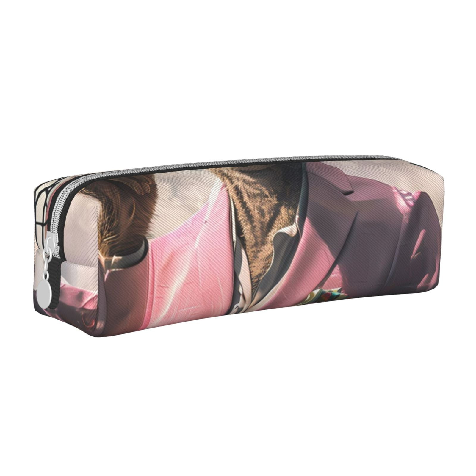 Pofeuu Stylish Kangaroo In Suit Print Leather Pencil Case, Leather ...