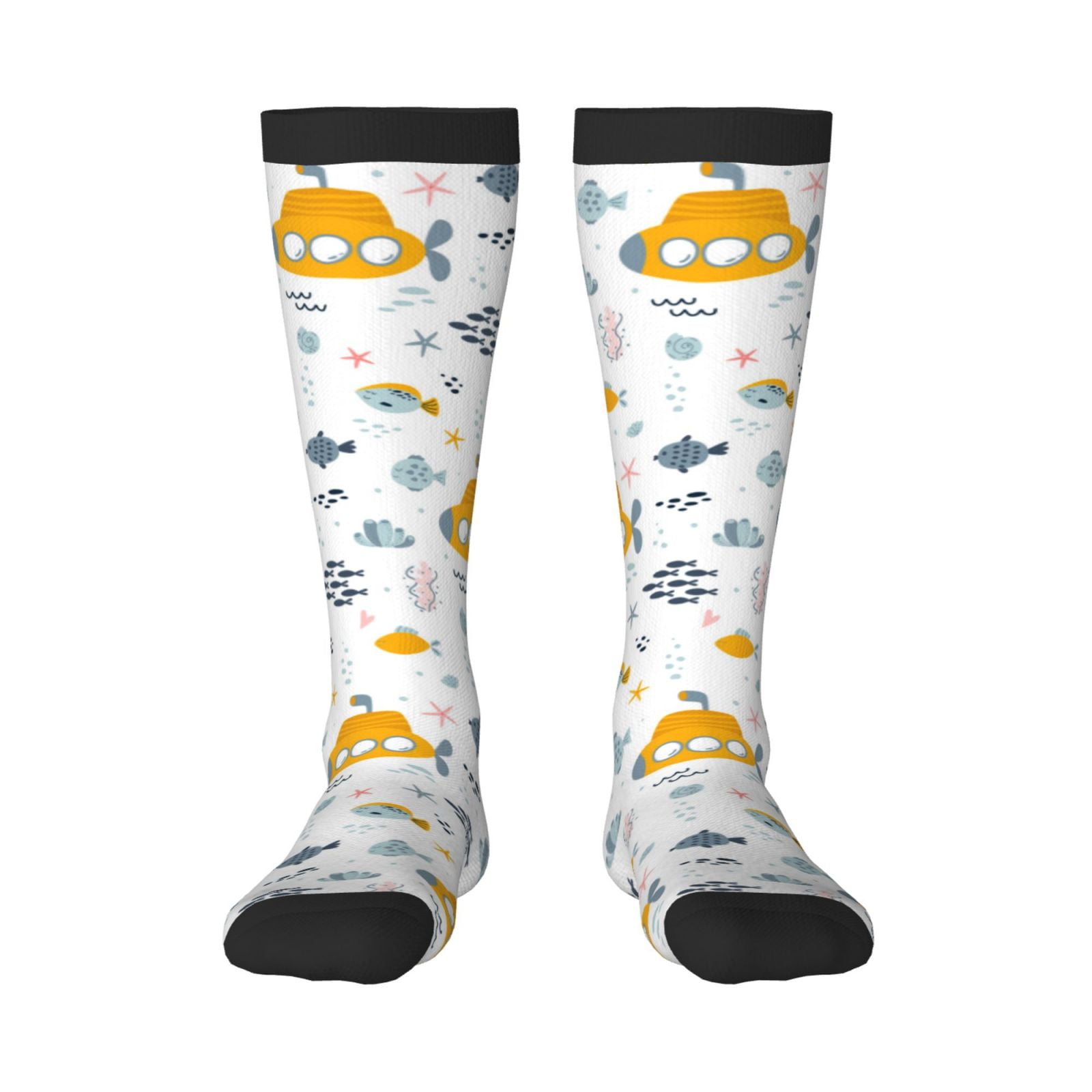 Pofeuu Submarine Ship Print Stockings, Adult Running Hiking Socks for ...