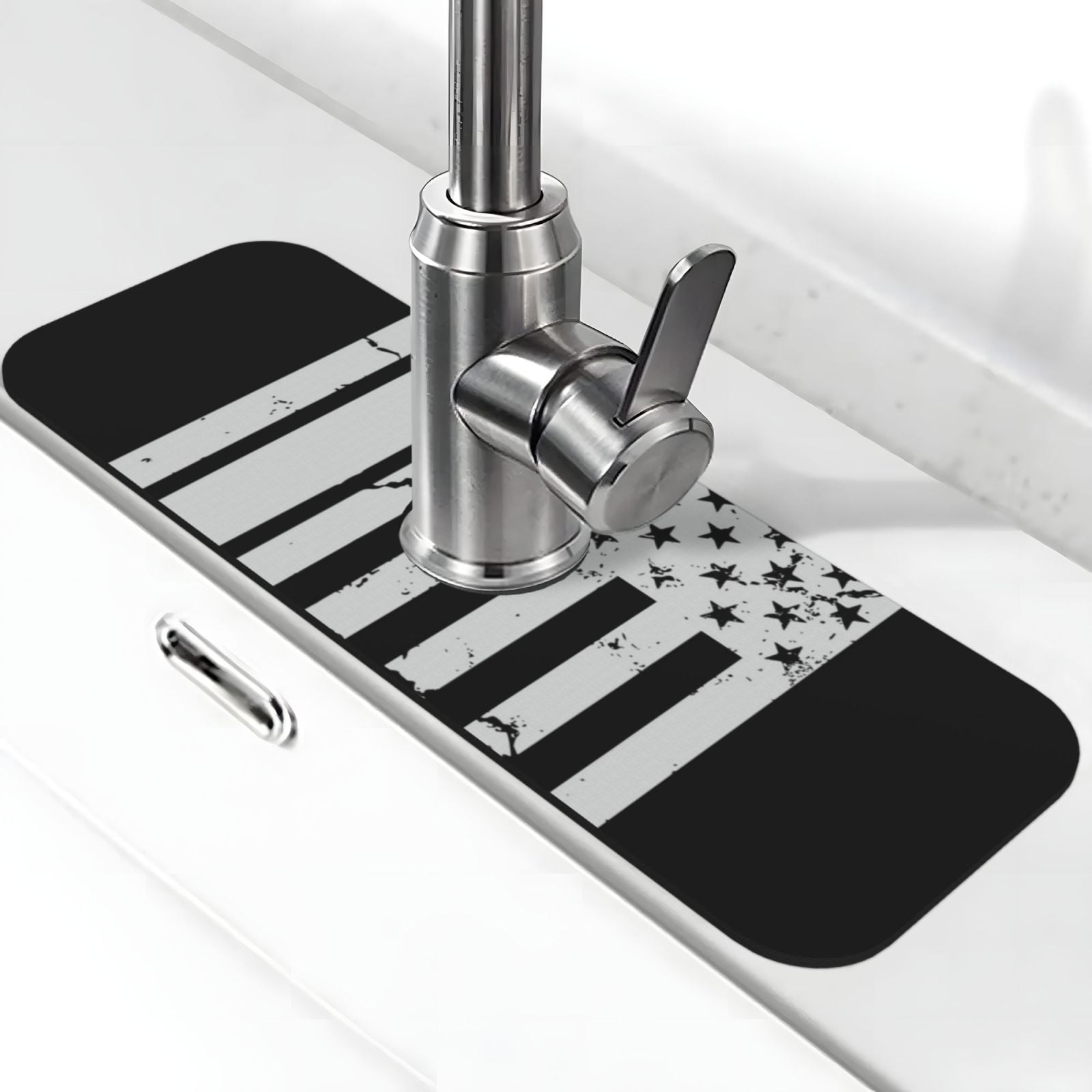 Pofeuu Submarine Vintage Flag Print Splash Guard for Sink Faucet Sink ...