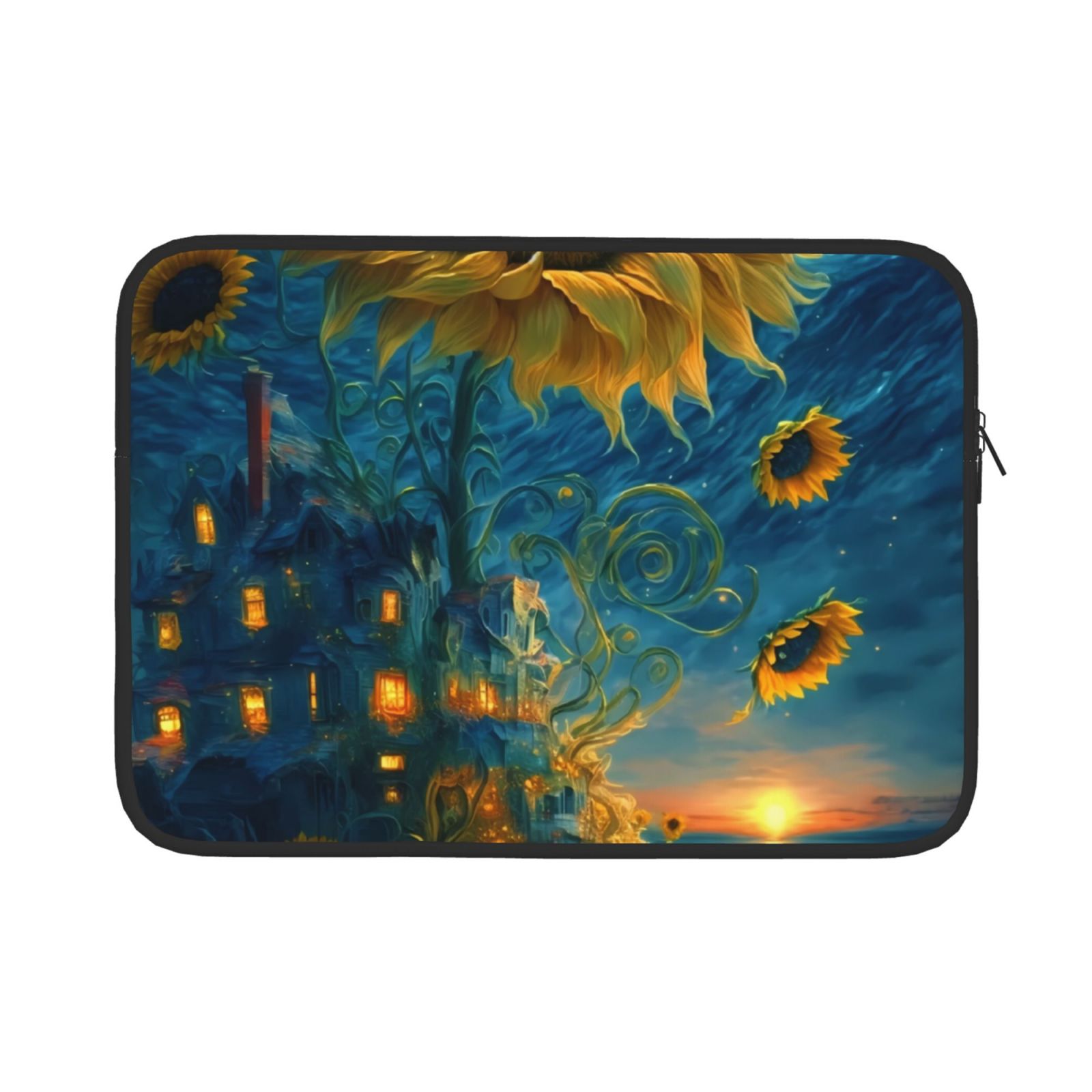 Pofeuu Sunflower Castle Starry Sky Print Laptop Carrying Case,13-15-Inch Laptop and Tablet ...