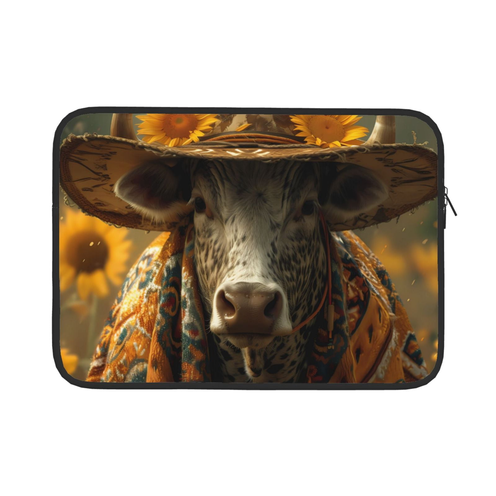 Pofeuu Sunflower Cowboy Hat Cow Print Laptop Carrying Case,13-15-Inch ...