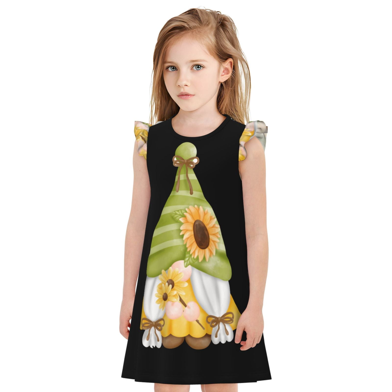 Pofeuu Sunflower Gnomes Print Girls Nightgowns, Nightgown Princess ...
