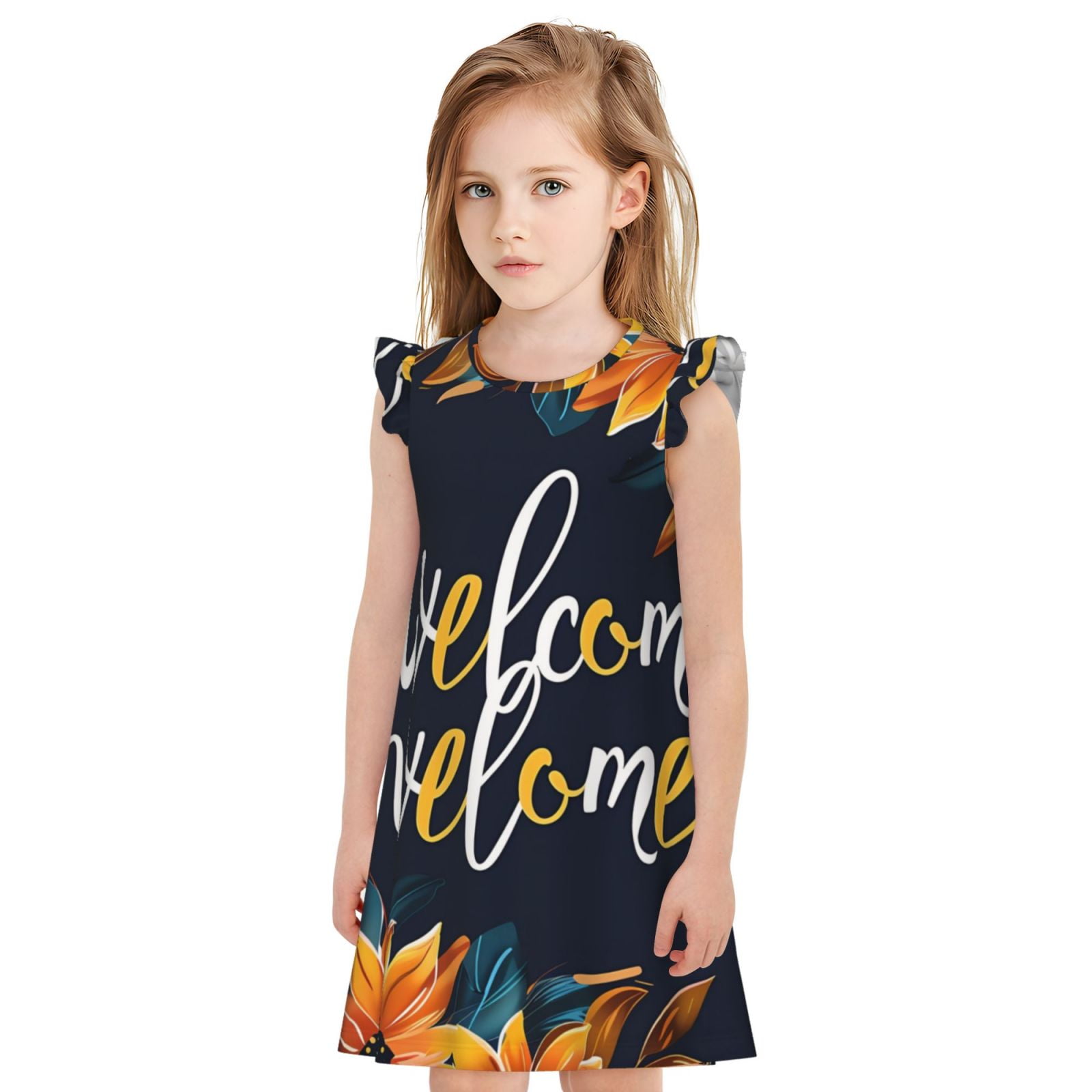 Pofeuu Sunflower Welcome A Print Girls Nightgowns, Nightgown Princess ...