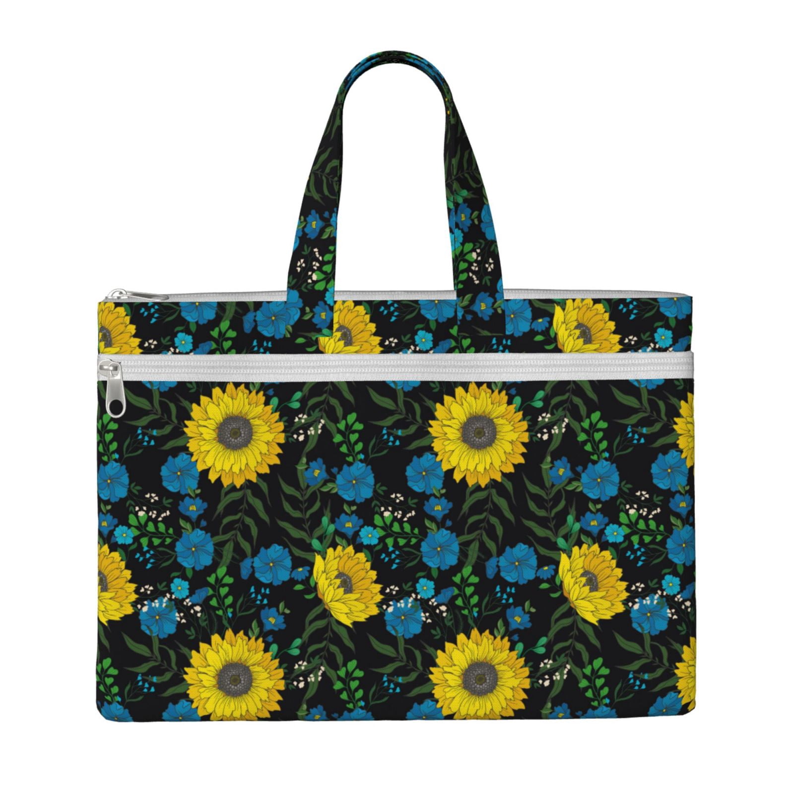 Pofeuu Sunflowers And Blue Flower Print Laptop Bag Carrying - Computer ...