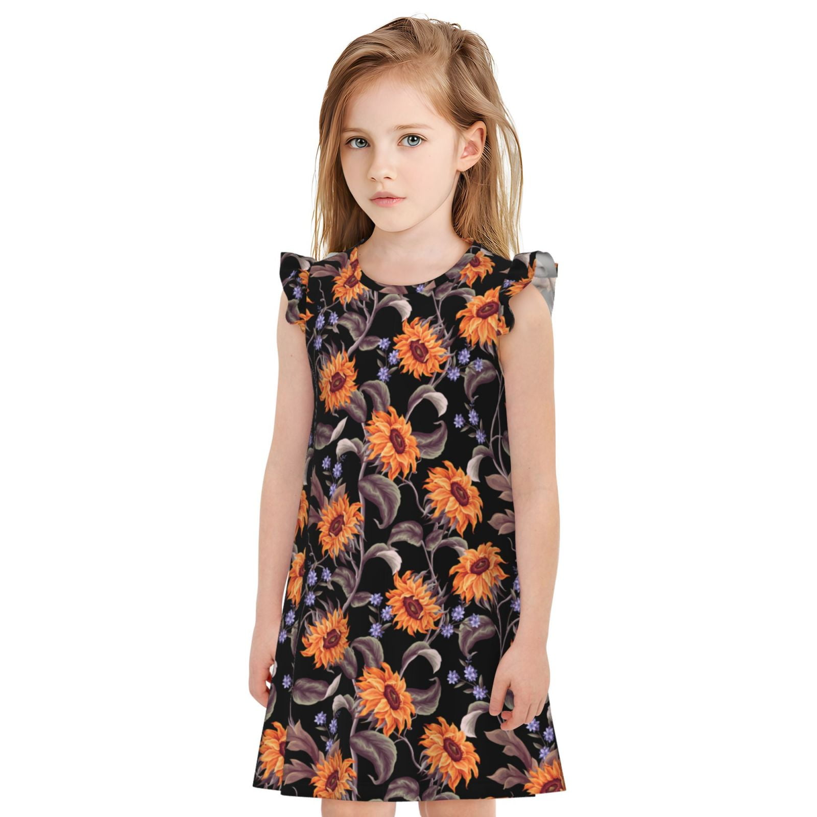 Pofeuu Sunflowers Print Girls Nightgowns, Nightgown Princess Pajama ...