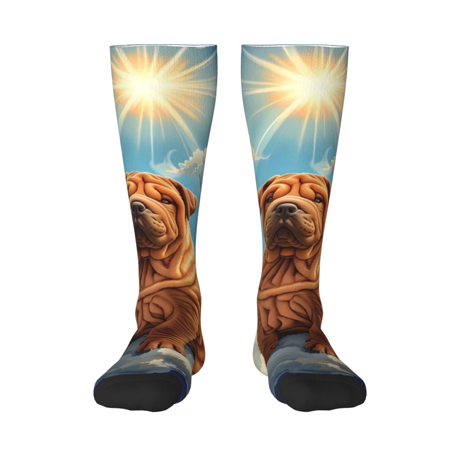 Pofeuu Sunshine Cloud Bulldog Print Stockings, Adult Running Hiking ...