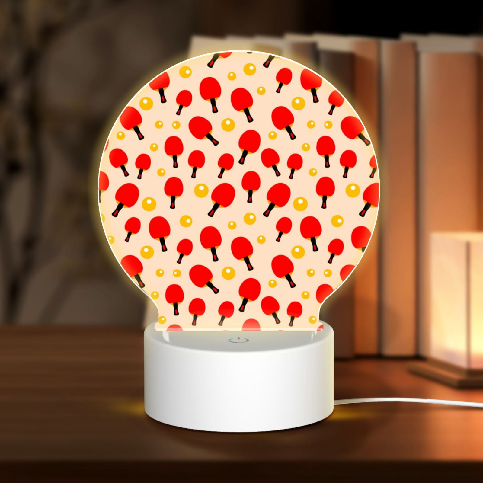 Pofeuu Table Tennis Rackets 1 Print LED Christmas Night Light Lamp Base ...