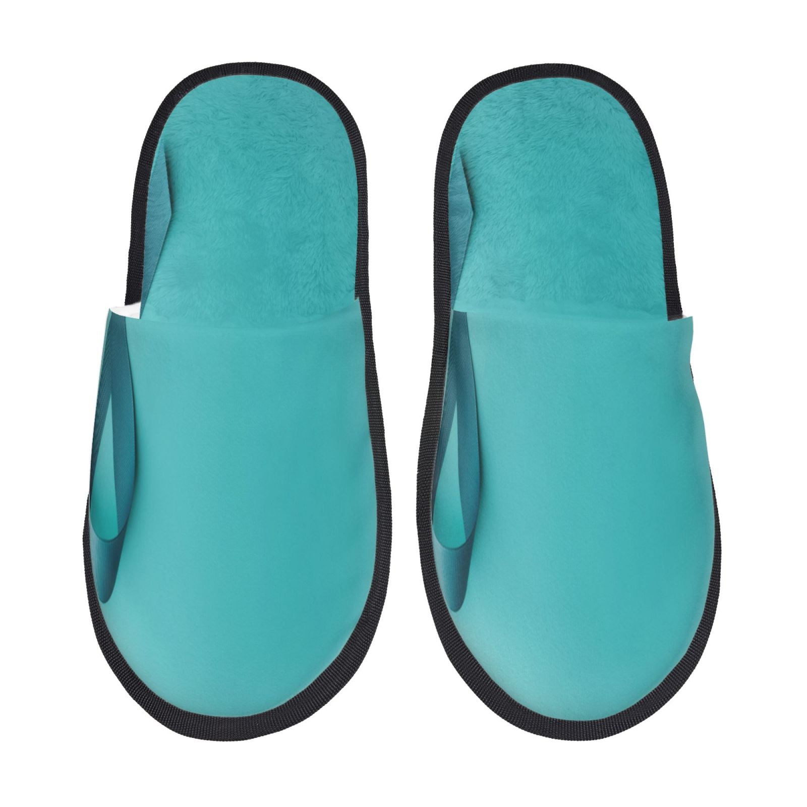 Pofeuu a Teal Ribbonin Print EVA Fuzzy House super light Slippers ...