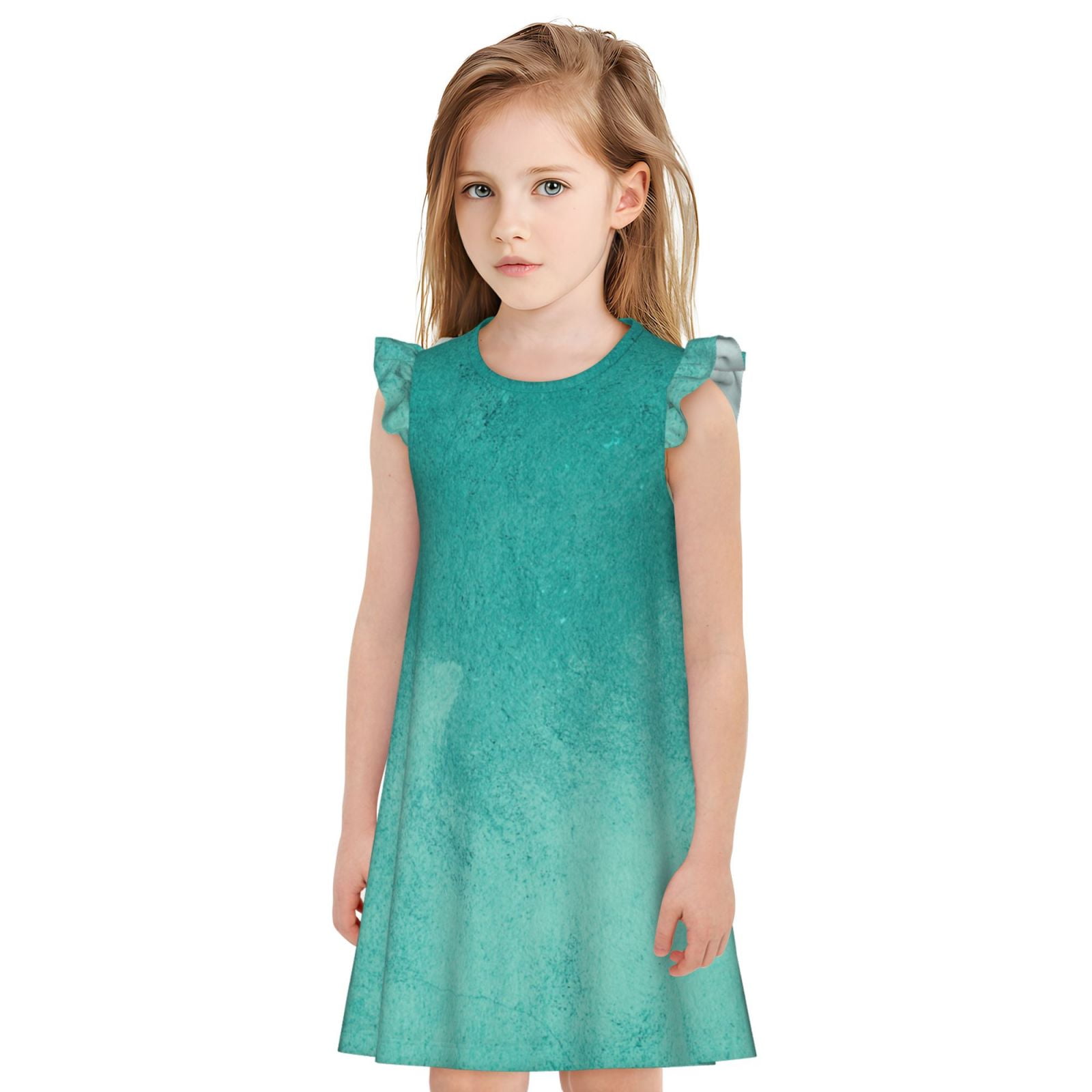 Pofeuu Teal Turquoise1 Print Girls Nightgowns, Nightgown Princess ...