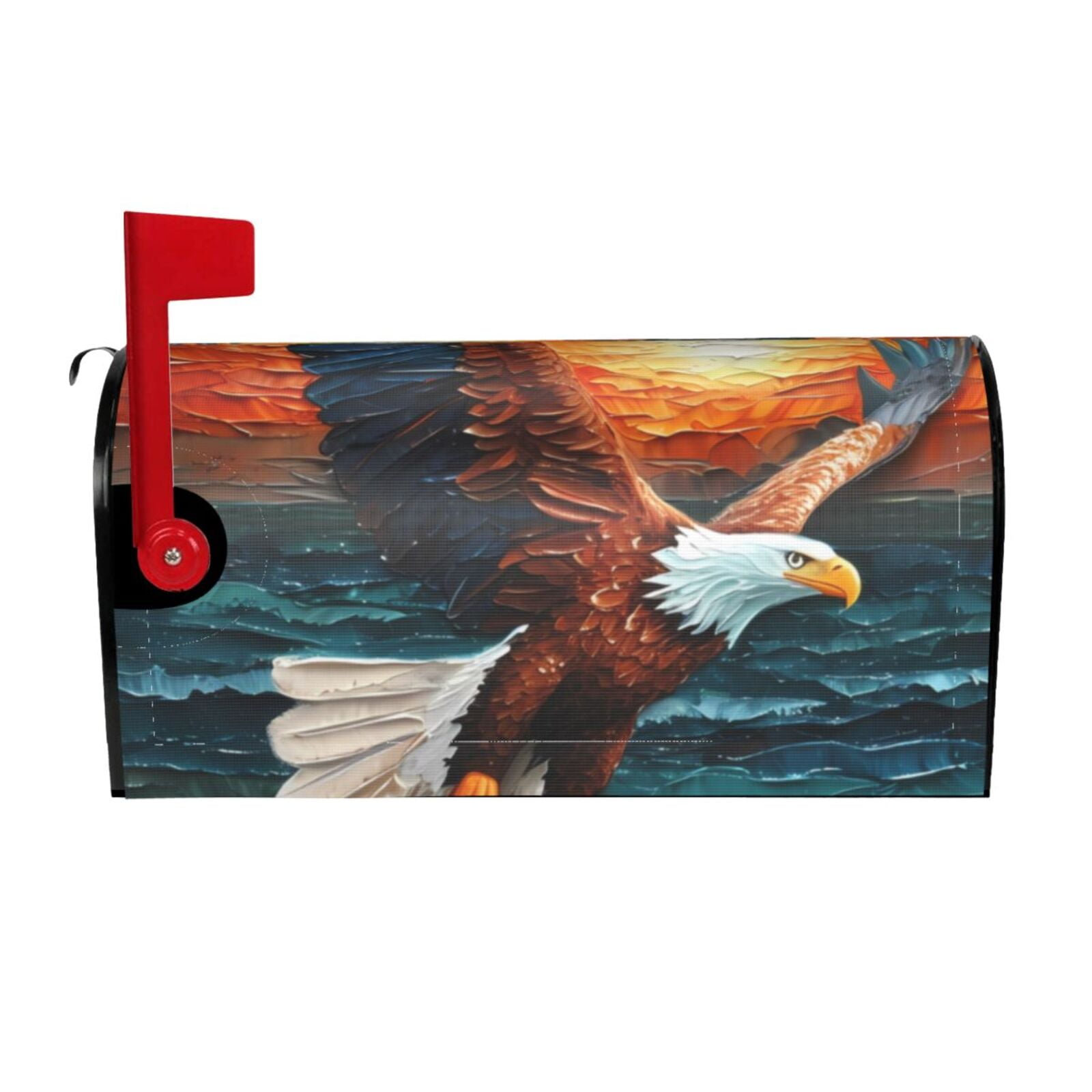 Pofeuu Textured Bald Eagle Print Mailbox Covers Letterbox Cover Mailbox ...