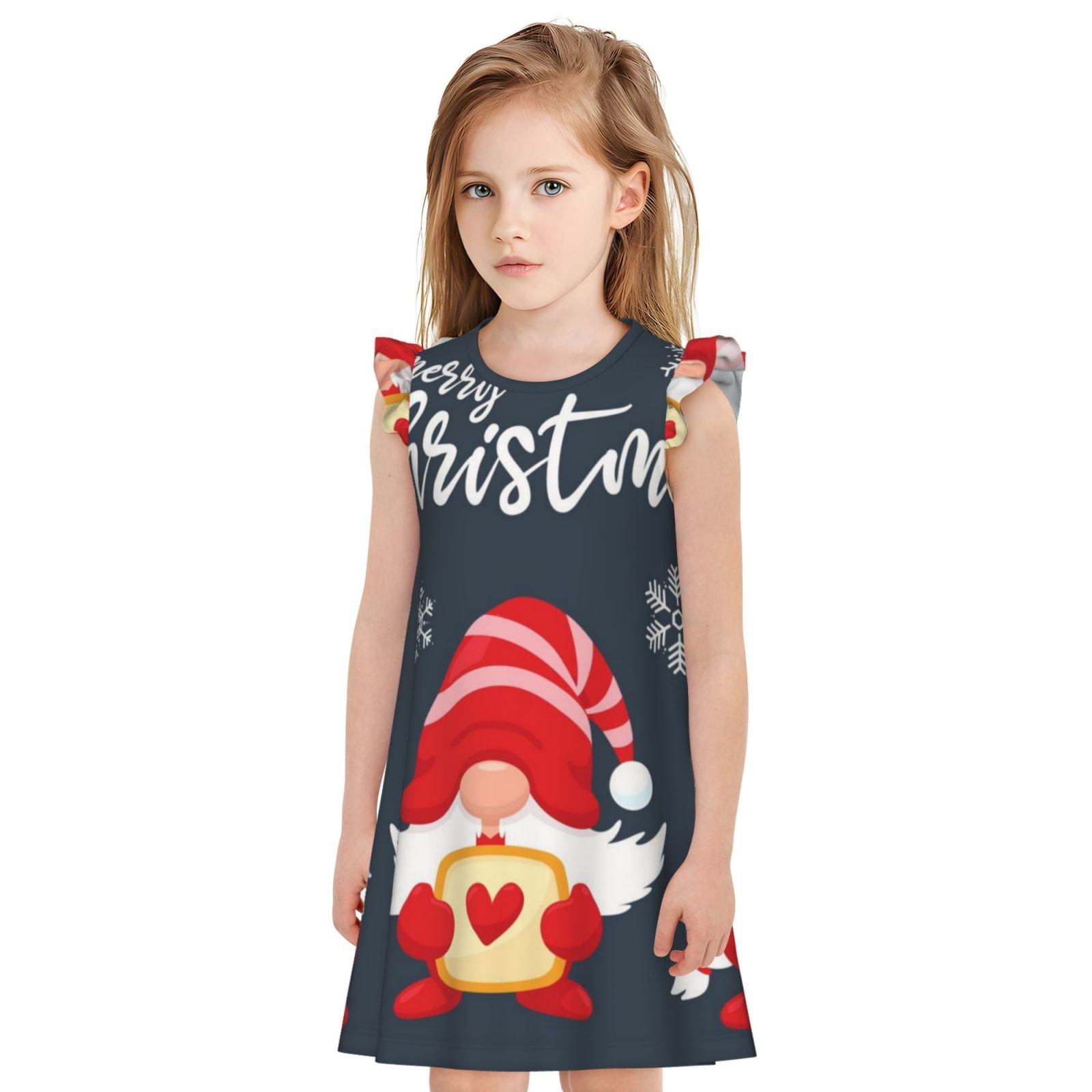 Pofeuu Three Cute Christmas Gnomes Print Girls Nightgowns, Nightgown ...