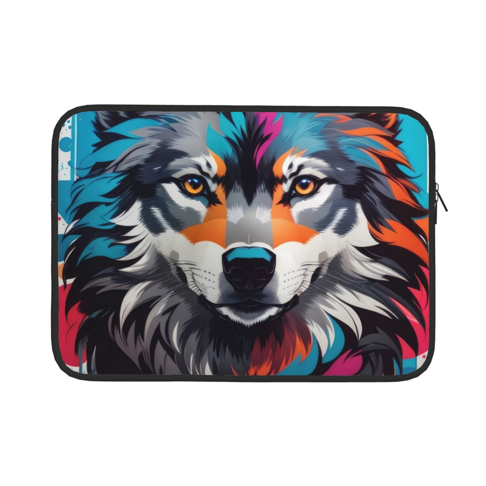 Pofeuu Tie-Dye Wolf Head Print Laptop Carrying Case,13-15-Inch Laptop ...