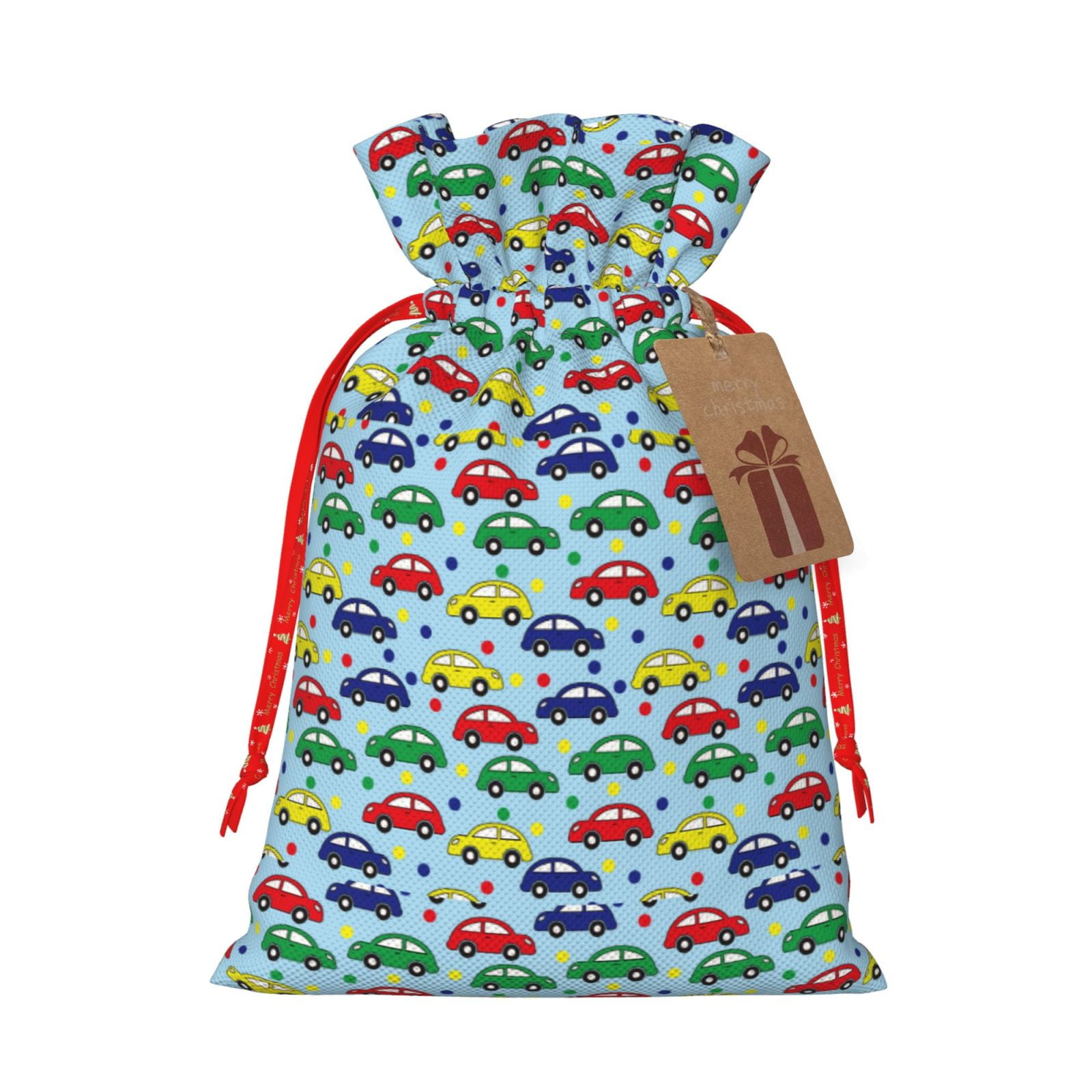 Pofeuu Transport Print Burlap Bags with Drawstrings Drawstring Gift ...