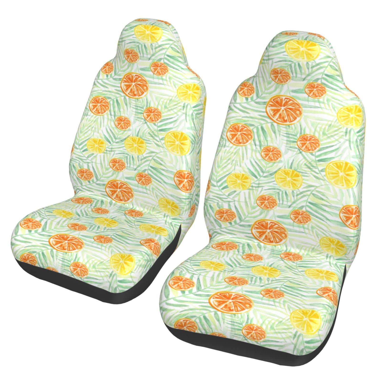 Pofeuu Tree Palms Lemon Print Automotive Car Seat Covers Flat Cloth ...