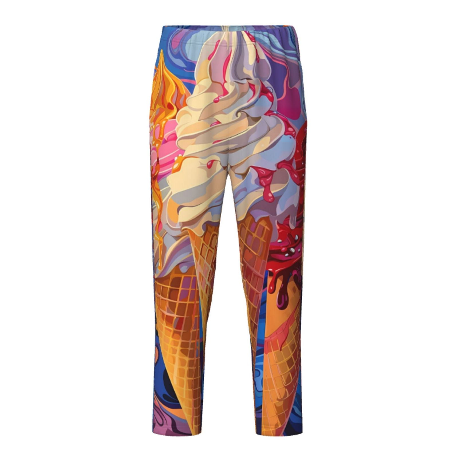Pofeuu Trio Of Dripping Cones Print Teenagers' Pajama Pants, Soft ...