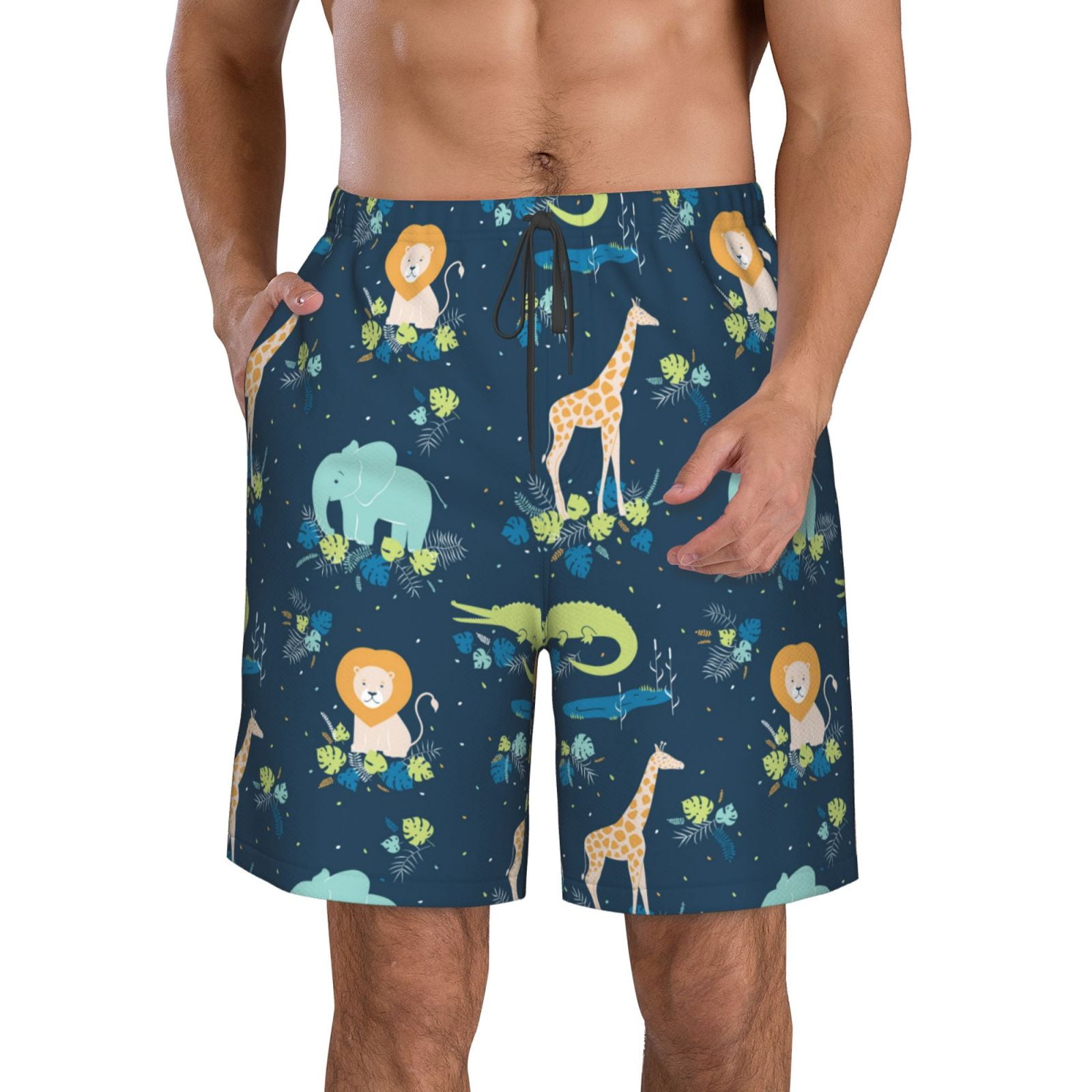 Pofeuu Tropical Animals Prin Men's Swim Trunks Quick Dry Bathing Suit ...