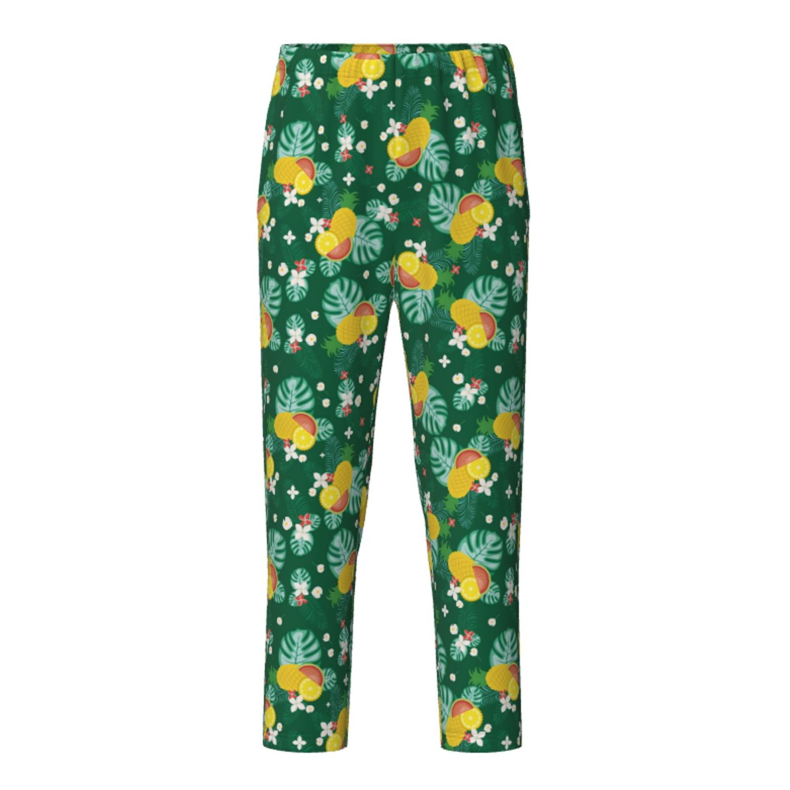 Pofeuu Tropical Fruit Print Teenagers' Pajama Pants, Soft Lounge Pajama ...