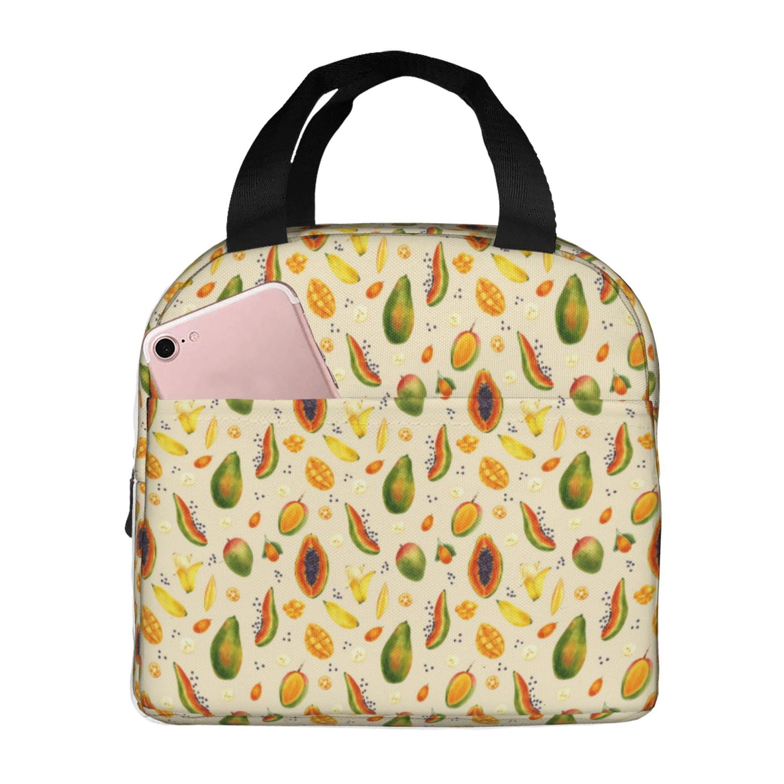 Pofeuu Tropical Fruits Print Lunch Bag Lunch Box Insulated Lunch Bag ...