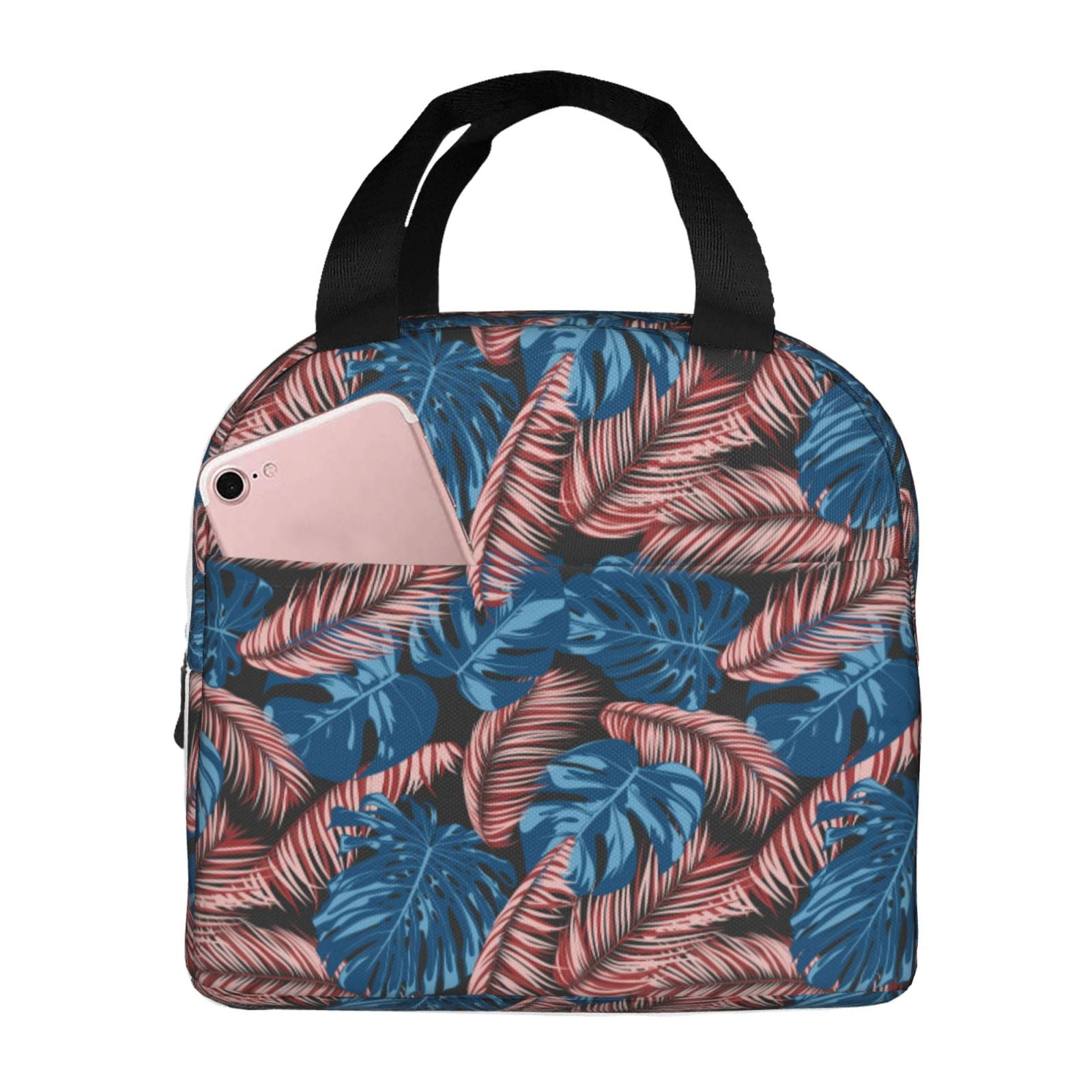 Pofeuu Tropical Leaves Print Lunch Bag Lunch Box Large Capacity ...