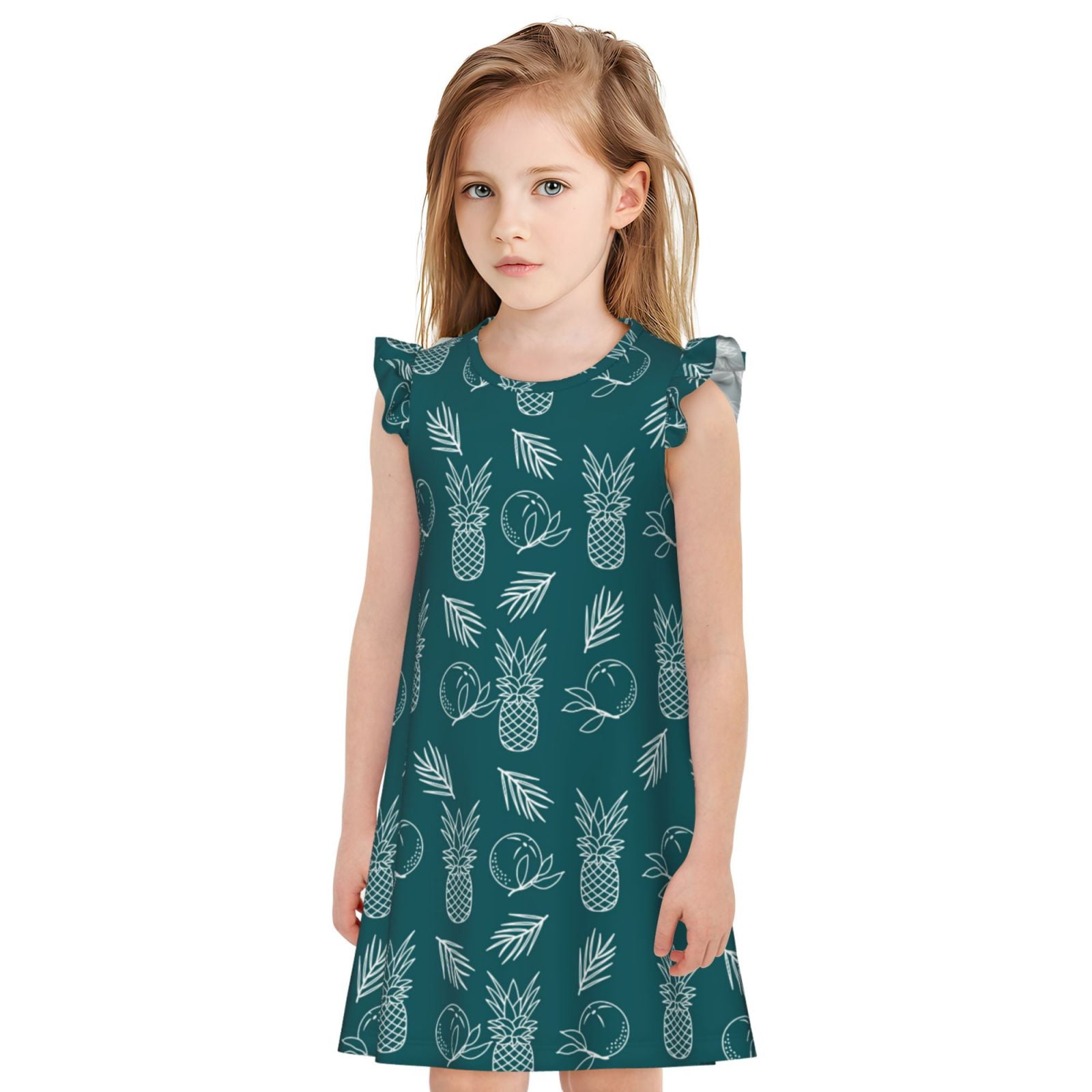 Pofeuu Tropical Pineapple Print Girls Nightgowns, Nightgown Princess ...