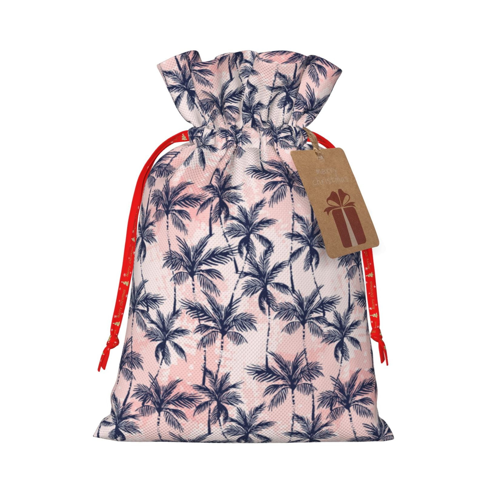 Pofeuu Tropics Palm Trees Print Burlap Bags with Drawstrings Drawstring ...