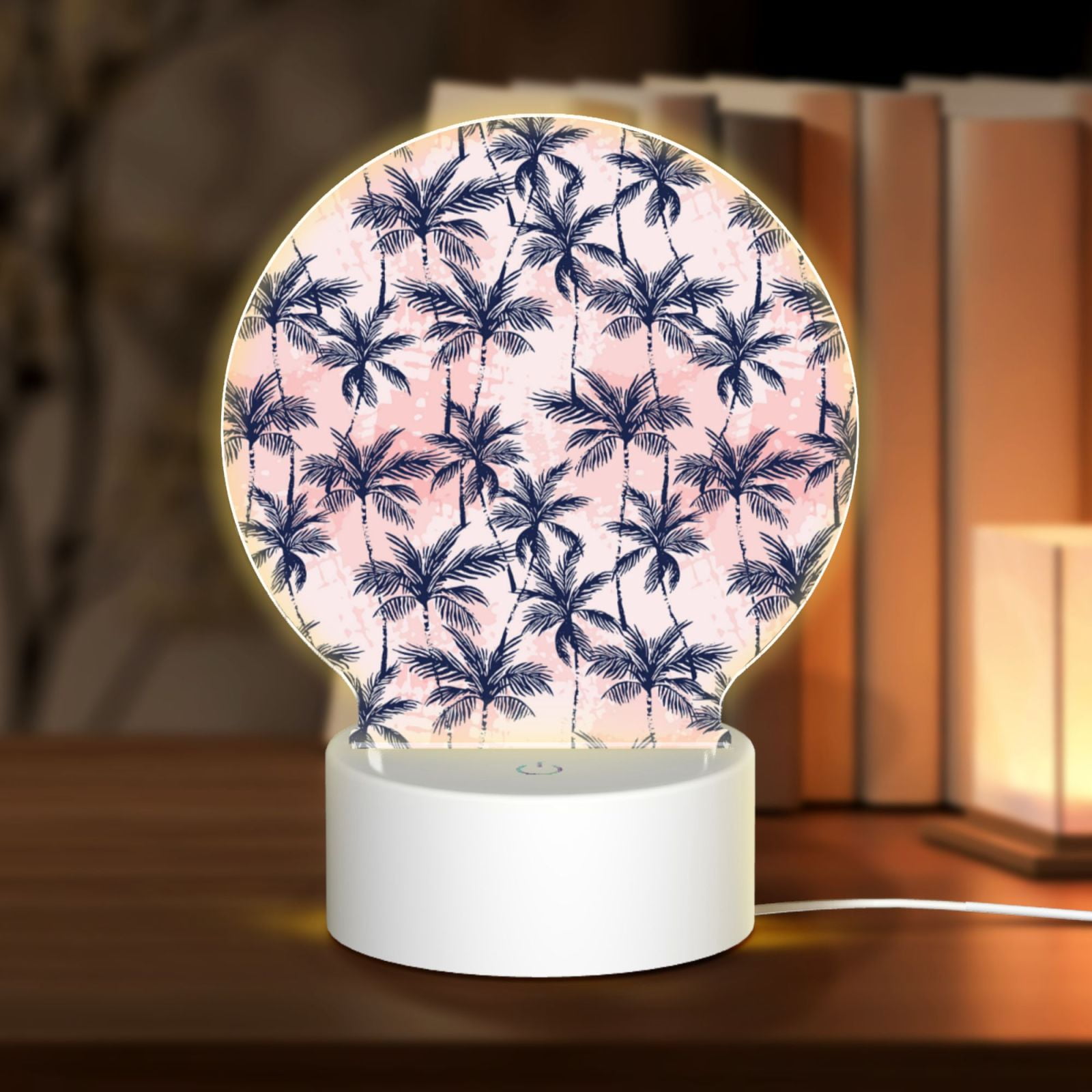 Pofeuu Tropics Palm Trees Print LED Christmas Night Light Lamp Base ...