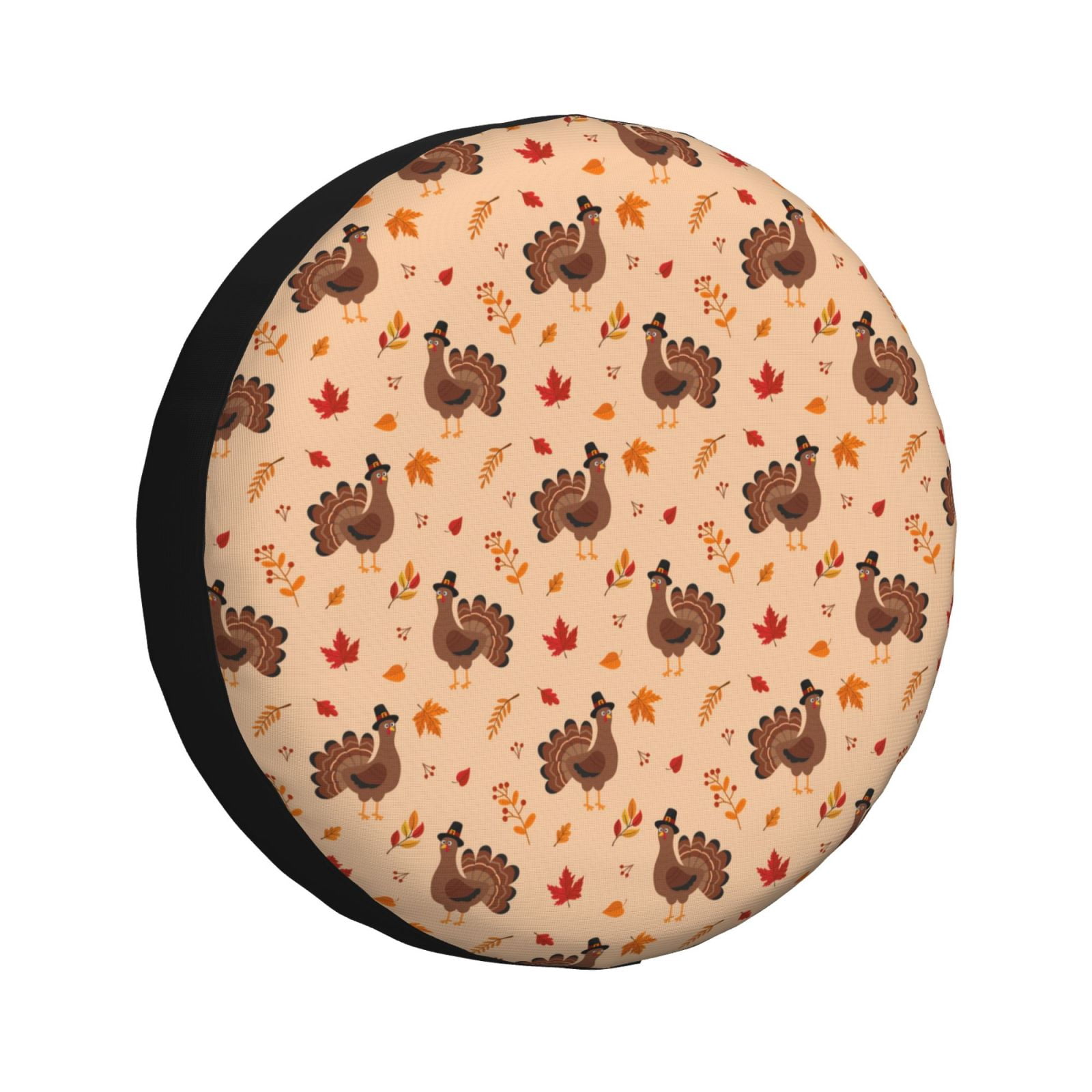 Pofeuu Turkey And Autumn Leaves Print Spare Tire Wheel Cover for Car ...