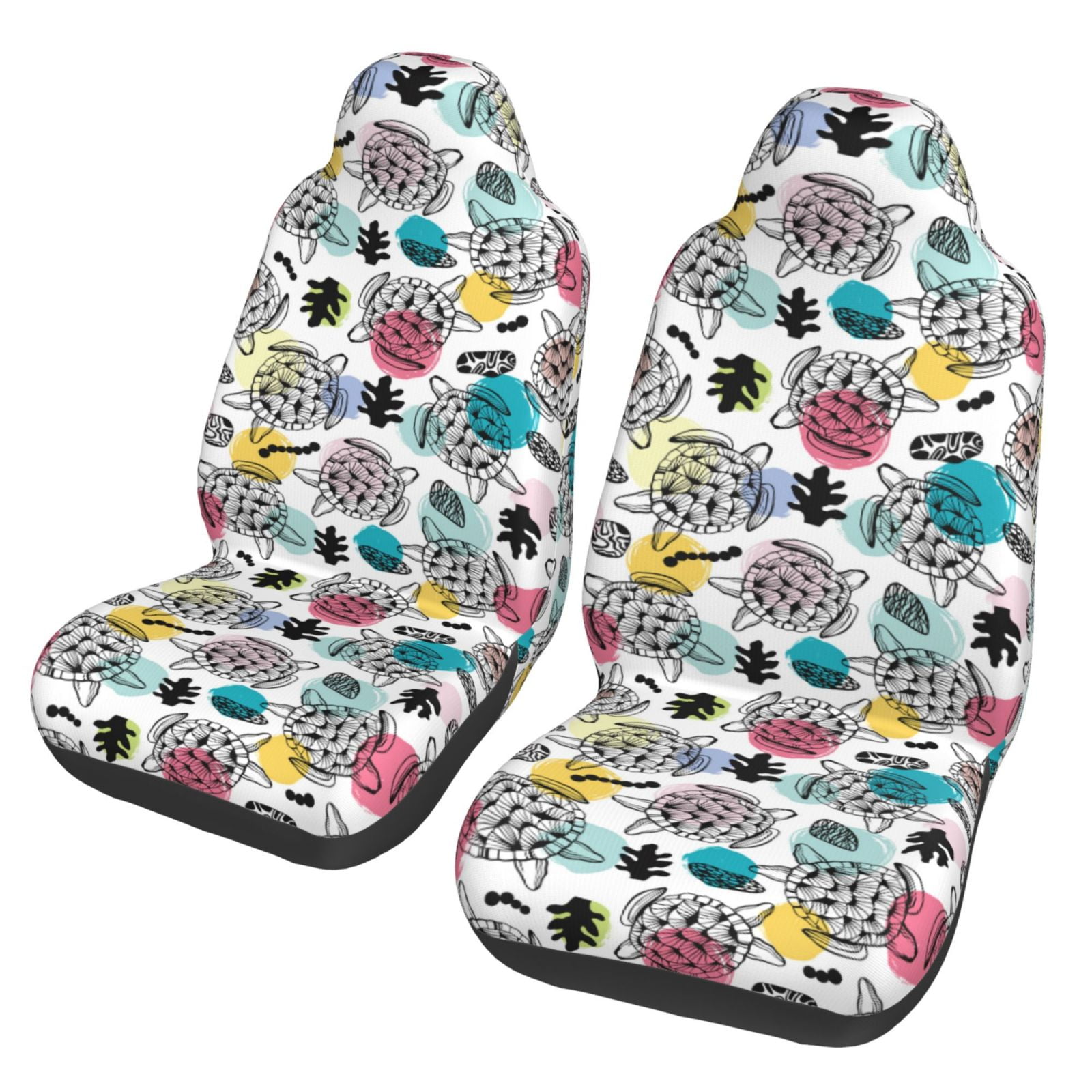 Pofeuu Turtle Print Automotive Car Seat Covers Flat Cloth Full Set Seat ...