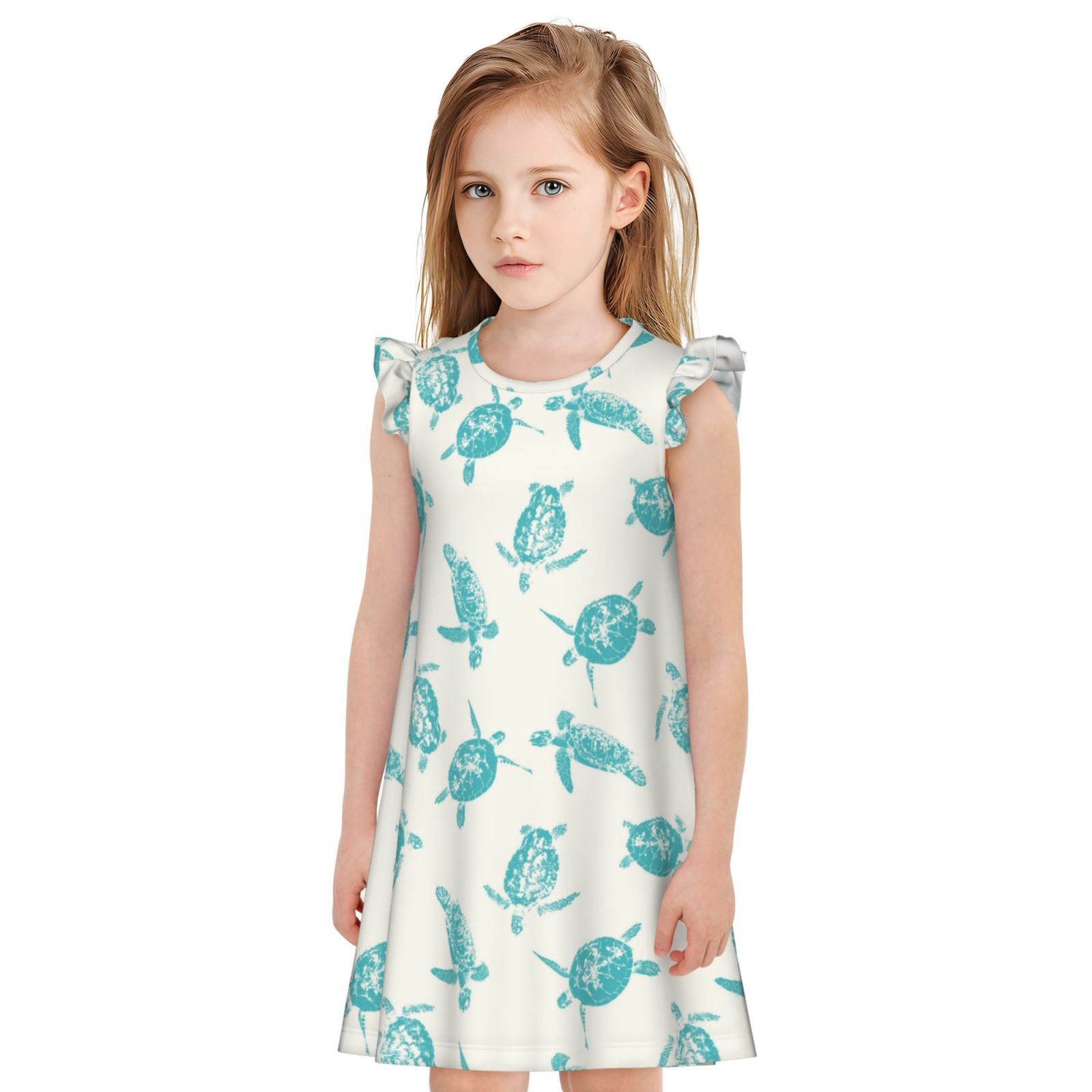 Pofeuu Turtle Print Girls Nightgowns, Nightgown Princess Pajama Dresses ...