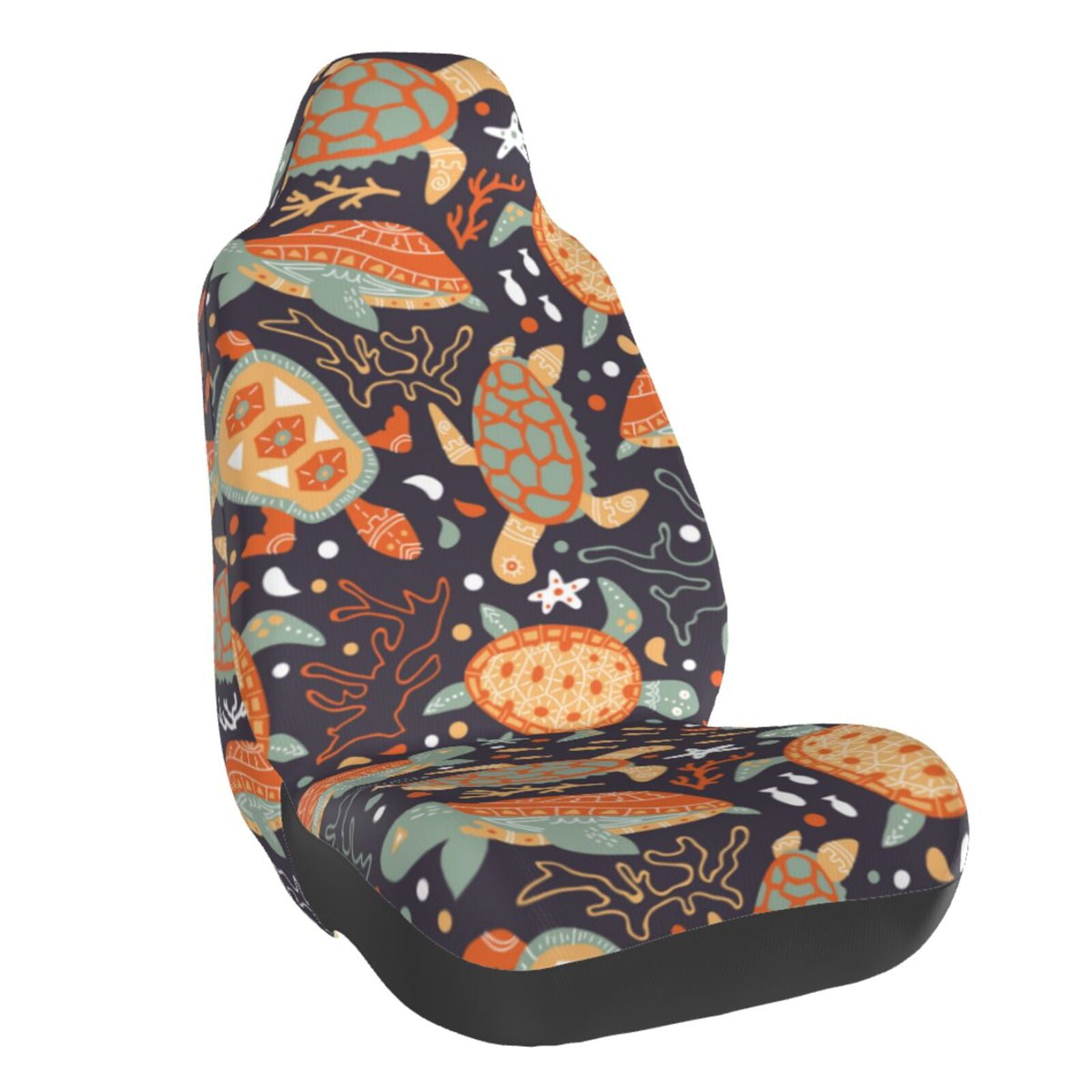 Pofeuu Turtles and Sea Plants Print Automotive Car Seat Covers Flat ...