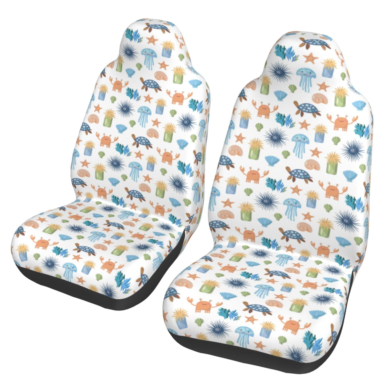 Pofeuu Undersea Animals Print Automotive Car Seat Covers Flat Cloth ...