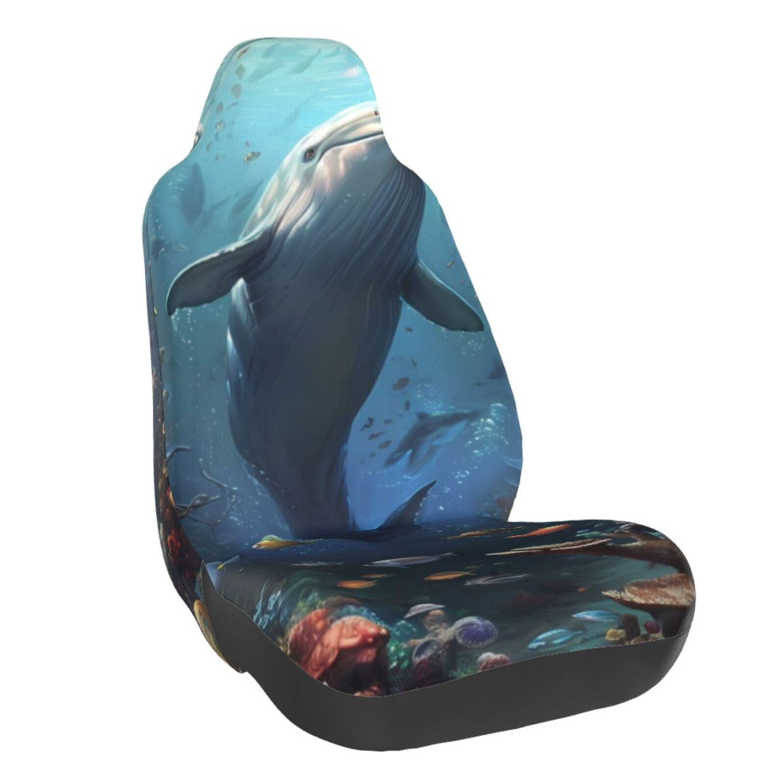 Pofeuu Underwater Dolphin Print Automotive Car Seat Covers Flat Cloth ...