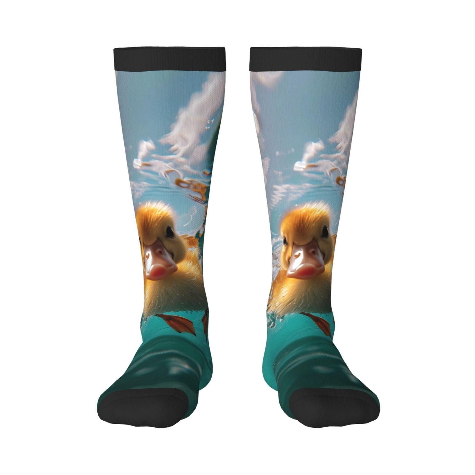 Pofeuu Underwater Swimming Duck Print Stockings, Adult Running Hiking ...