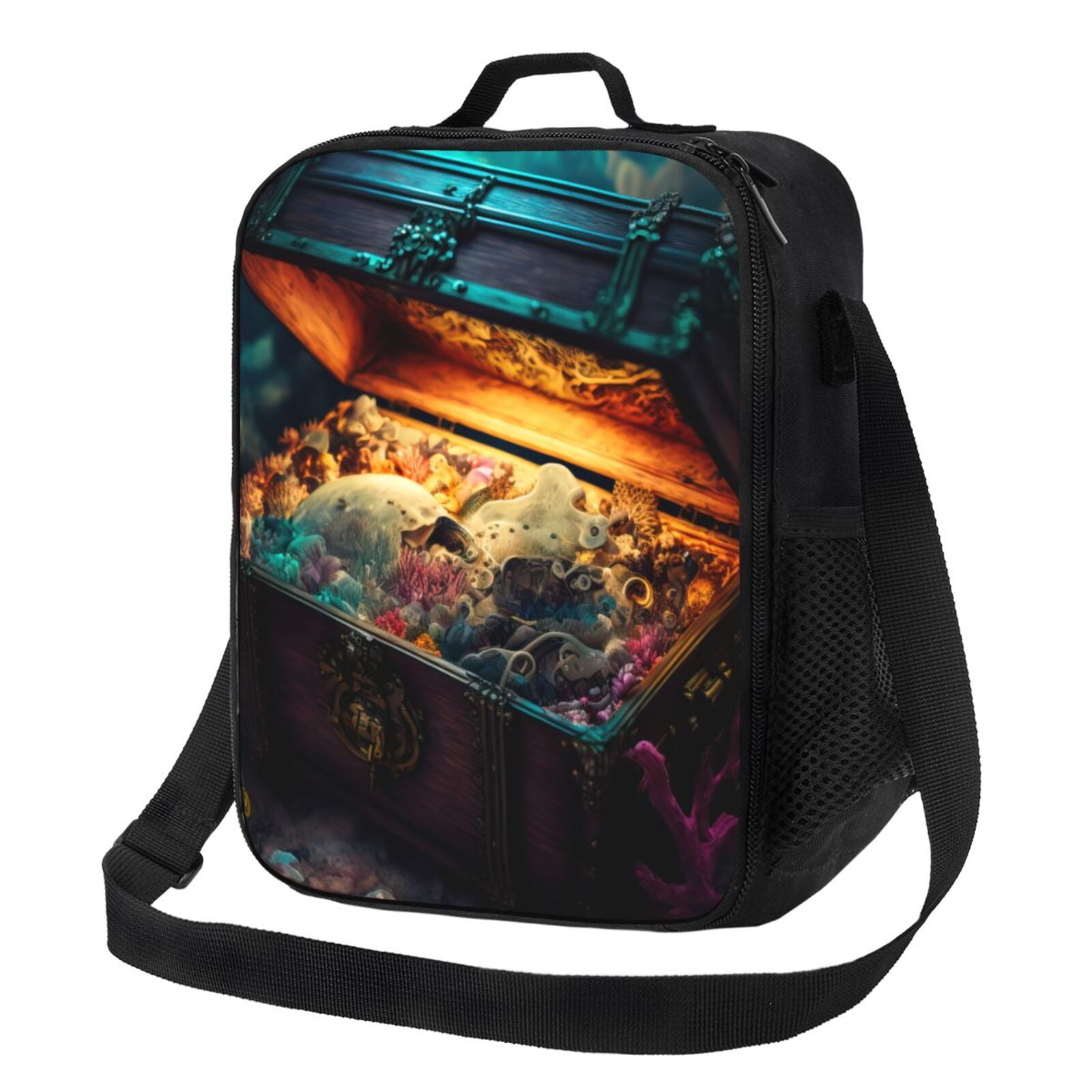 Tebeau Underwater Treasure Chest Print Lunch Box, Insulated Lunch Bag ...