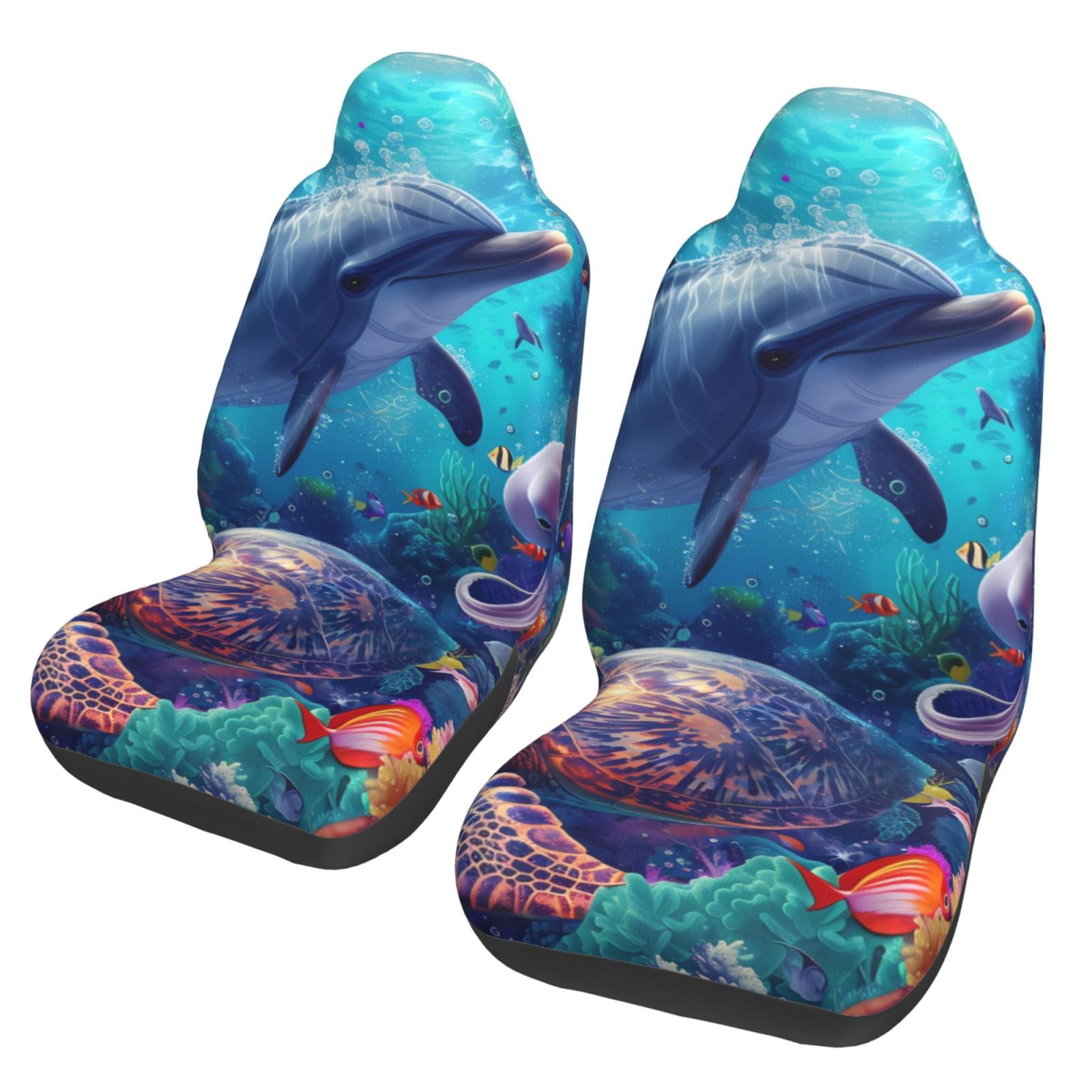 Pofeuu Underwater Turtle Dolphin Octopus Print Automotive Car Seat ...