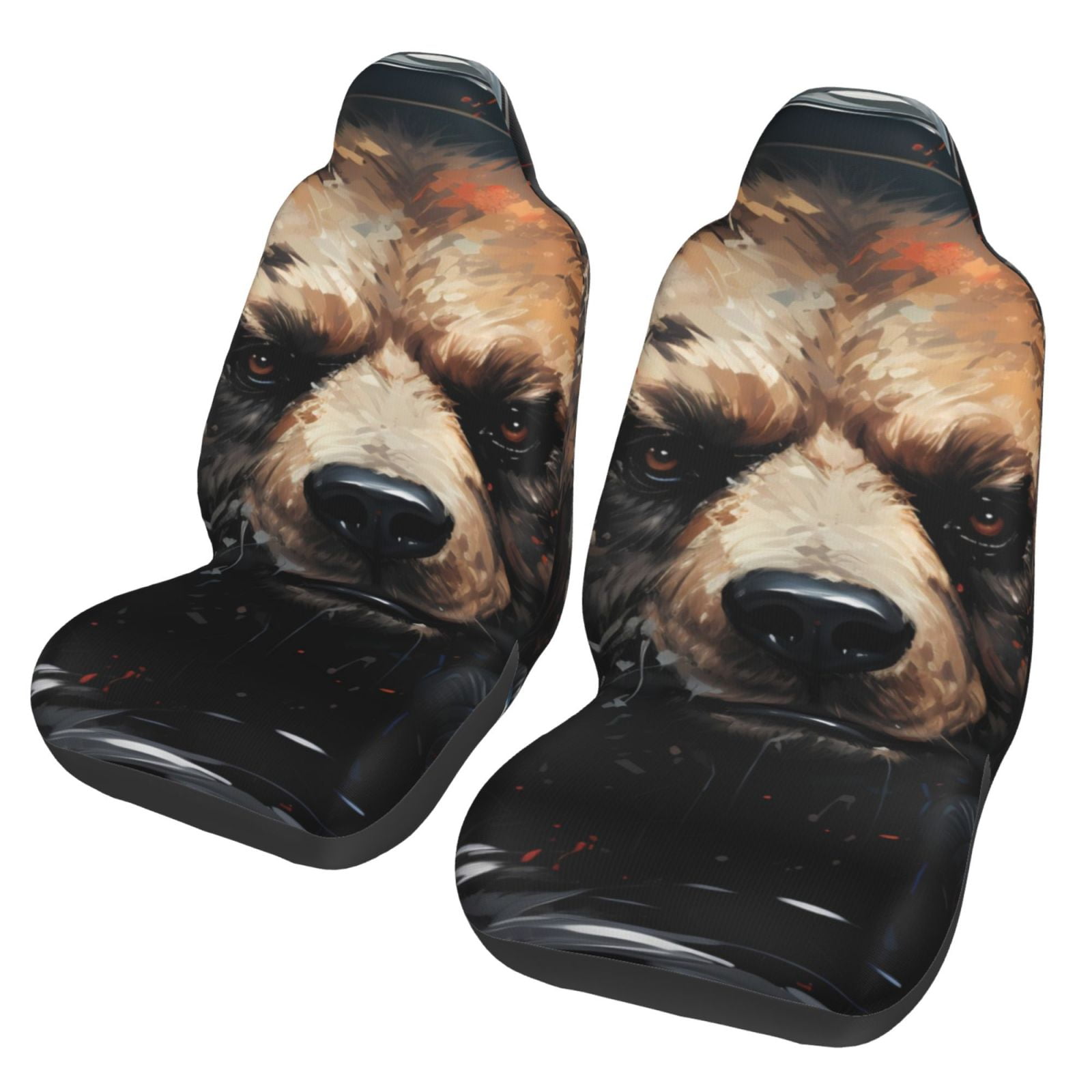 Pofeuu Urban Bear With Headphones Print Automotive Car Seat Covers Flat ...