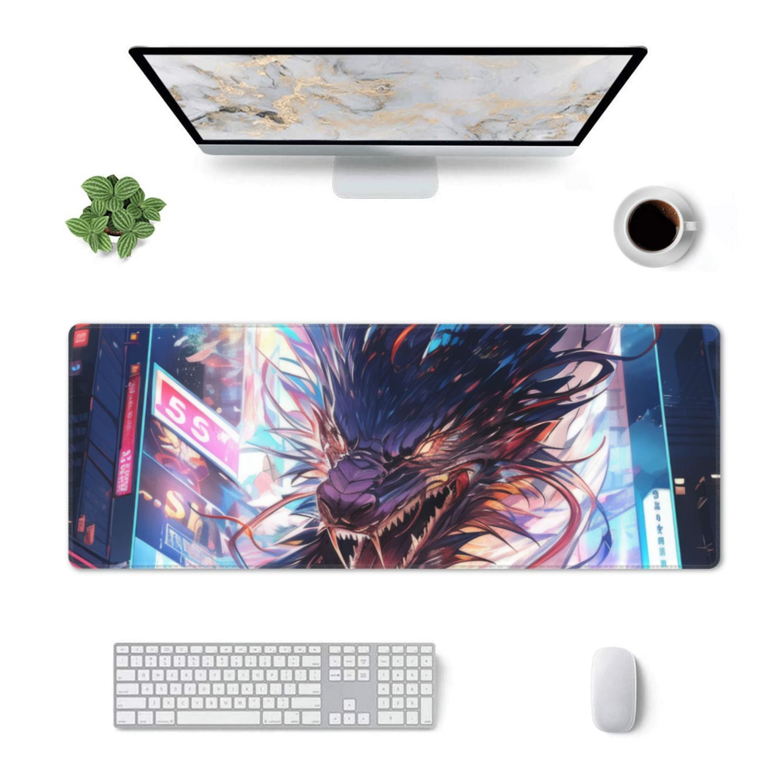Pofeuu Urban Style Colorful Dragon Print Desk Mat for Keyboard and ...