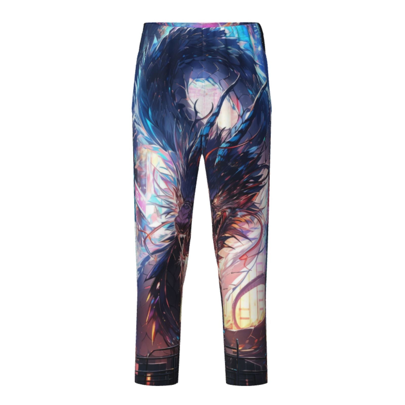 Pofeuu Urban Style Colorful Dragon Print Teenagers' Pajama Pants, Soft ...