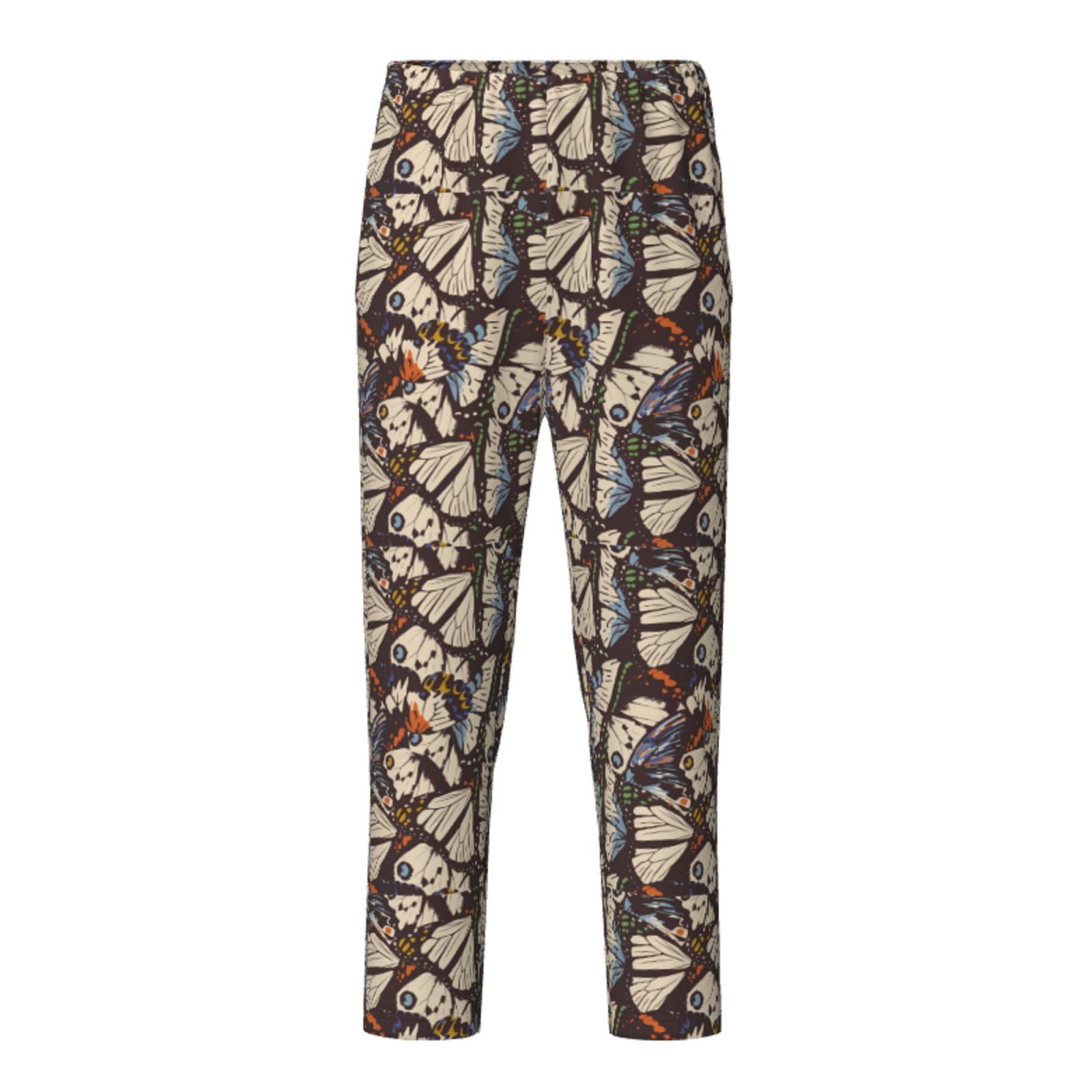 Pofeuu Vector Butterflies Print Teenagers' Pajama Pants, Soft Lounge ...