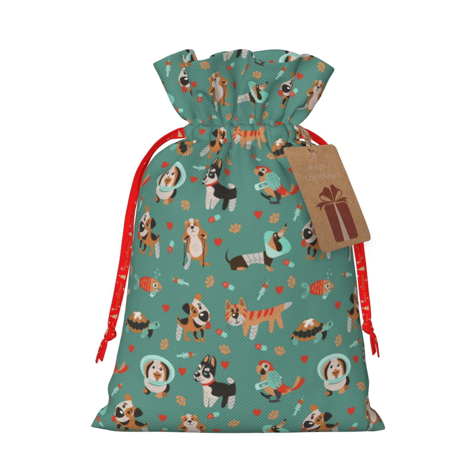 Pofeuu Veterinary Clinics Print Burlap Bags with Drawstrings Drawstring ...