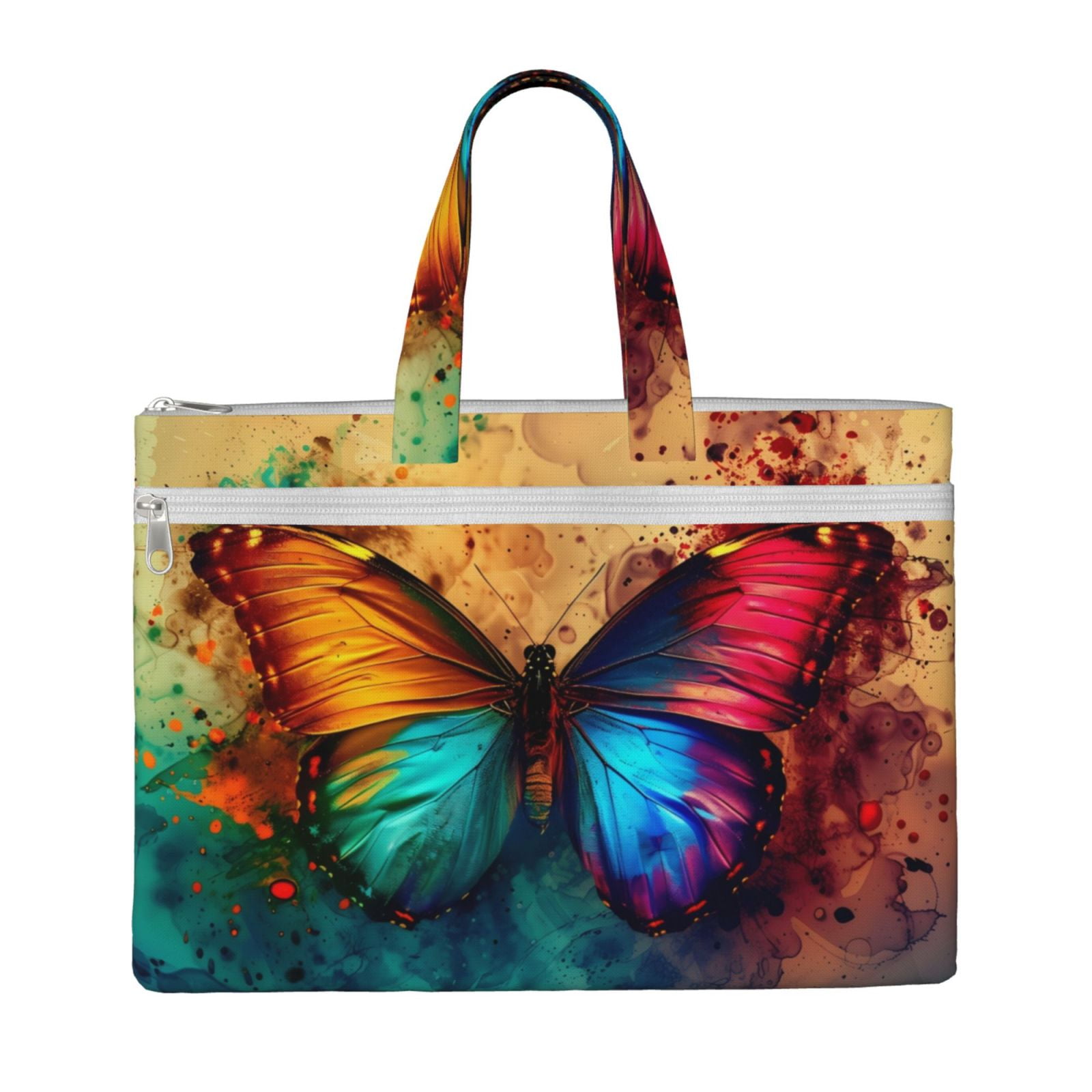 Pofeuu Vibrant Rainbow Butterfly A Print Laptop Bag Carrying - Computer ...