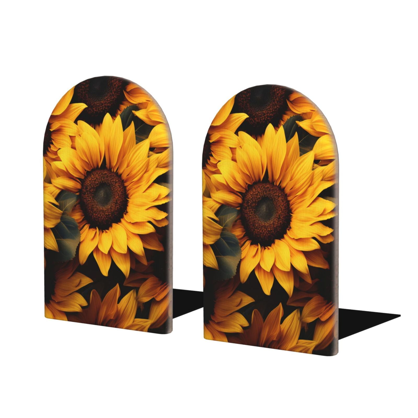 Pofeuu Vibrant Sunflower Blooms Print Large Bookend Hold Heavy Books ...